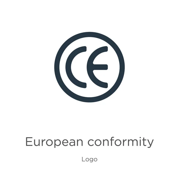 Icono de conformidad europeo vector. Icono de conformidad europeo plano ...