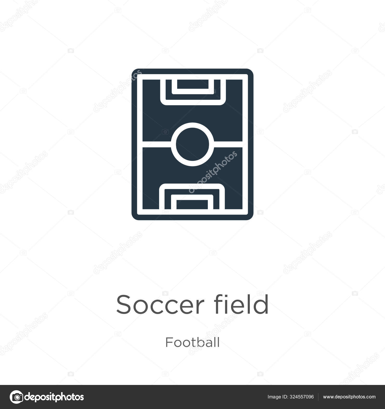 Soccer field icon vector. Trendy flat soccer field icon from football ...