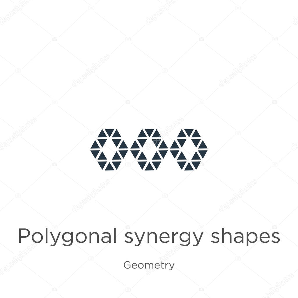 Poligonal sinergia formas icono vector. Icono de formas de sinergia ...