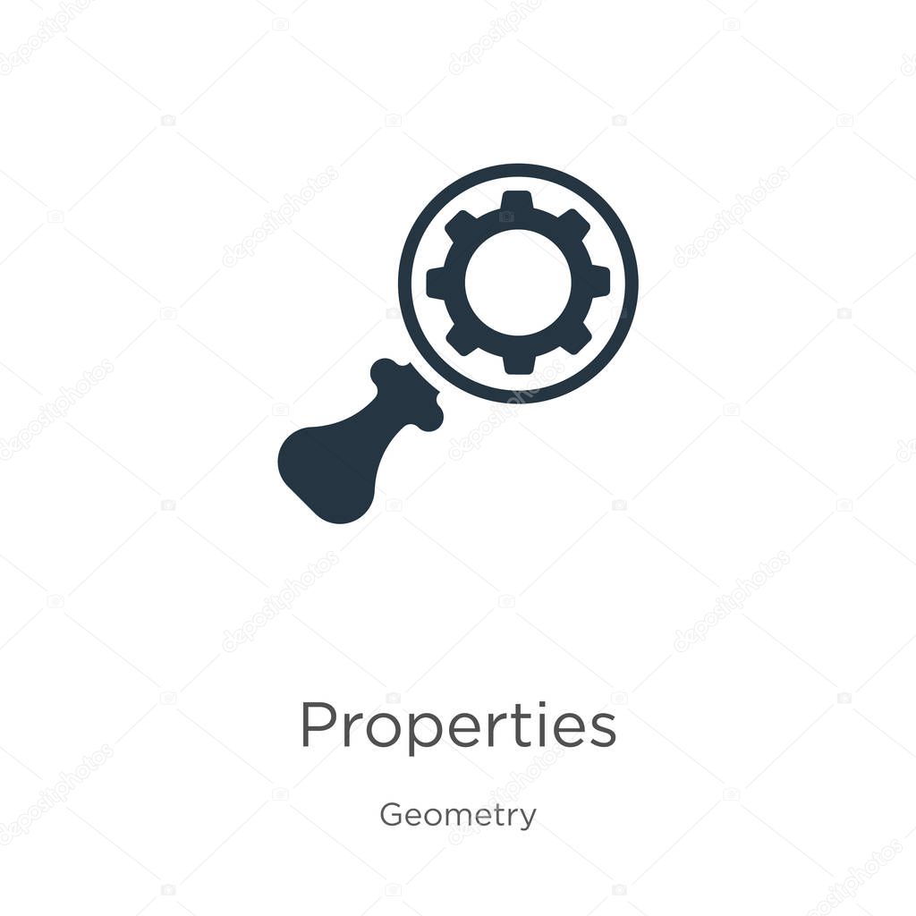 Propiedades vector icono. Icono de propiedades planas de moda de la ...