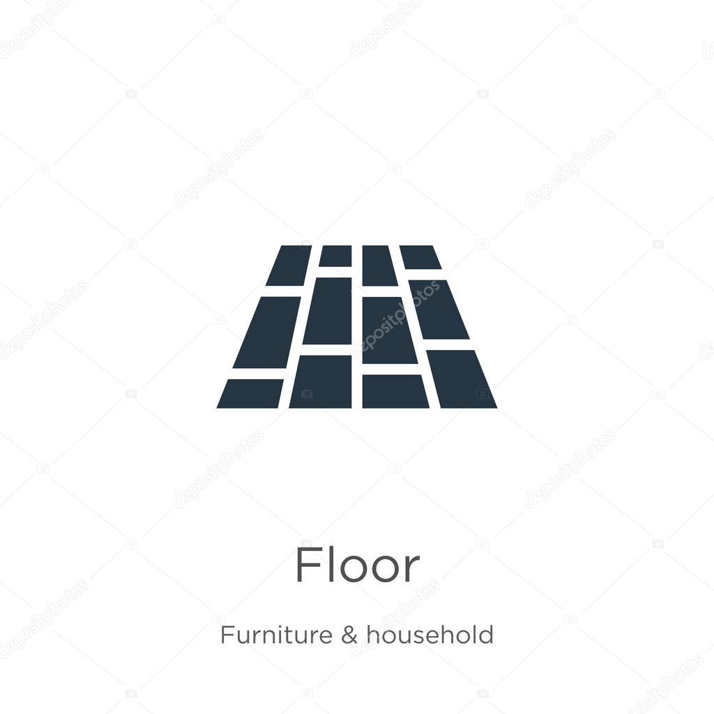 Icono de suelo vector. Icono de piso plano de moda de muebles y ...