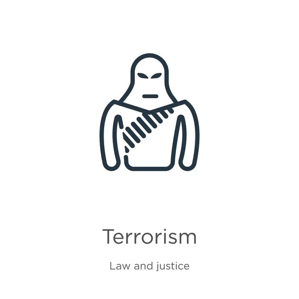 Terrorism Outline Vector Icon Thin Line Black Terrorism Icon Flat Stock ...