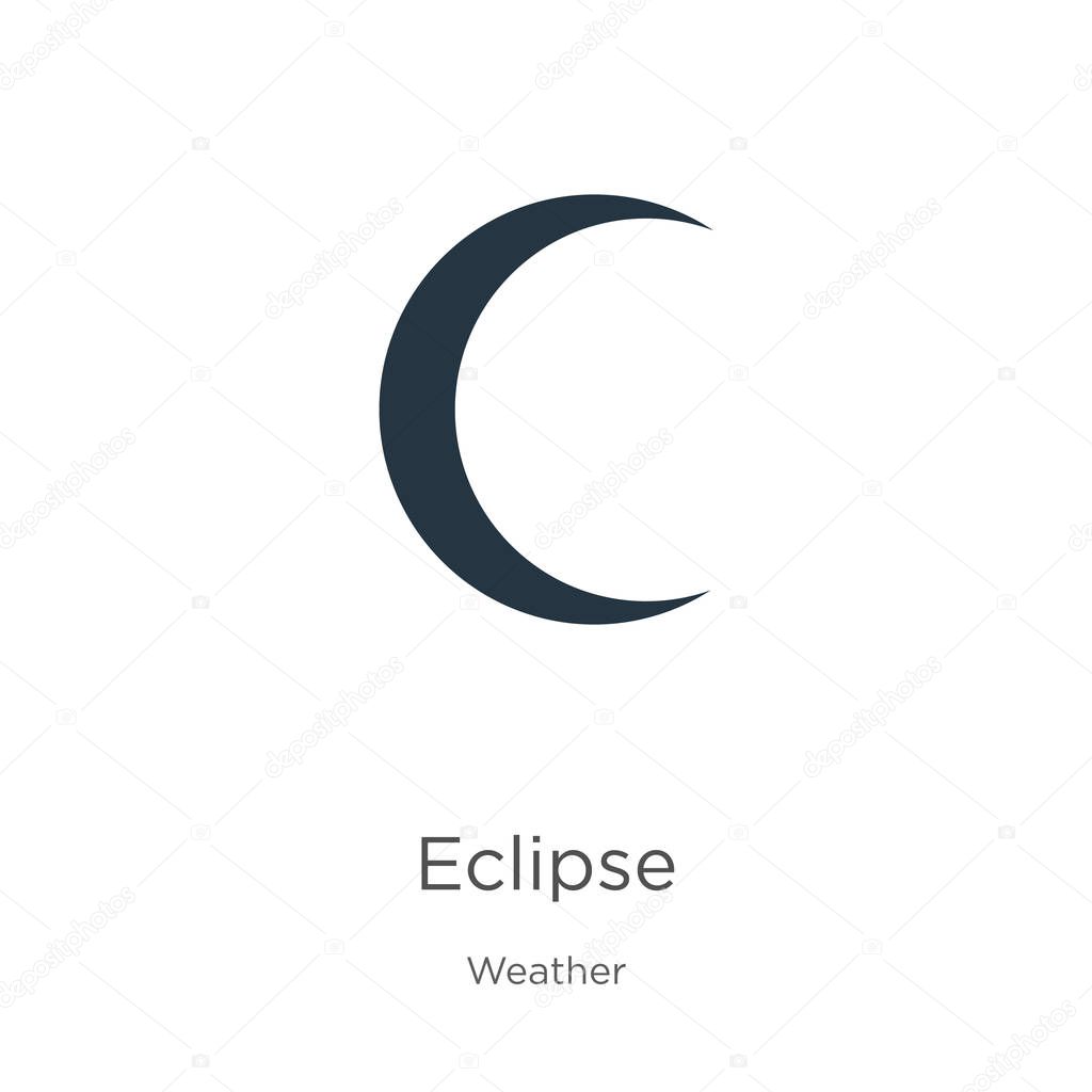Eclipse icono vector. Icono de eclipse plano de tendencia de la ...