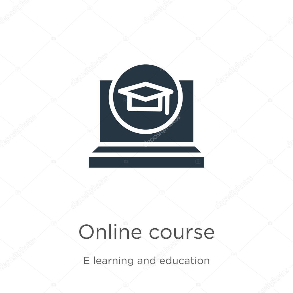 Virtual course icon vector. Tendente icono de curso en línea plano de ...