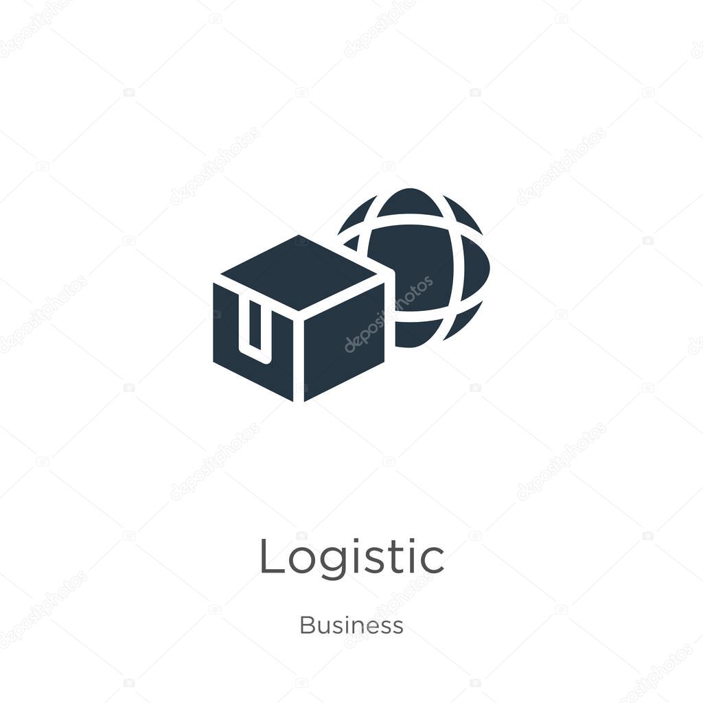 Icono logístico vectorial. Icono logístico plano de tendencia de la ...