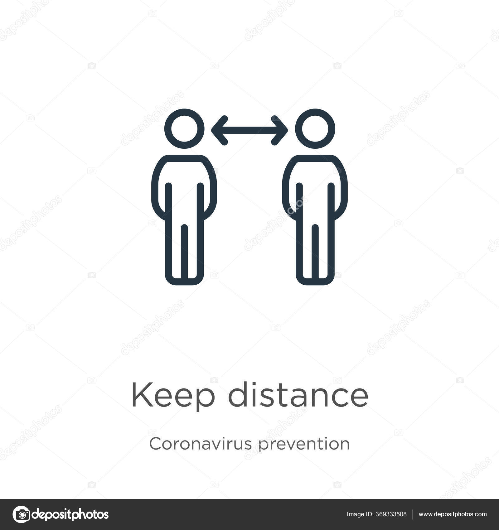 Keep Distance Icon Thin Linear Keep Distance Outline Icon Isolated ...