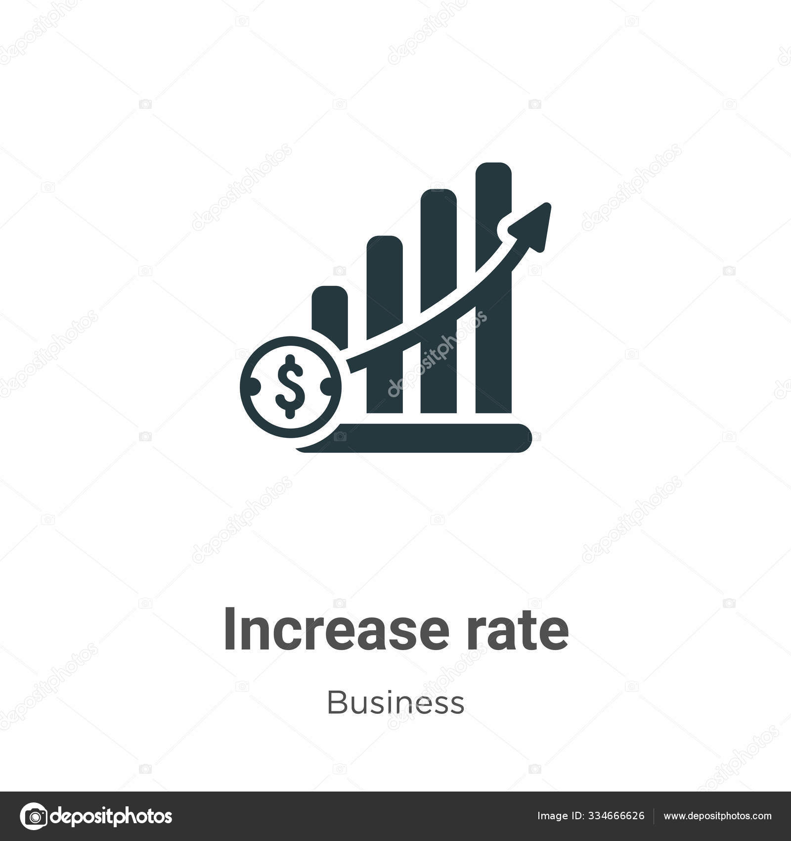 Increase Rate Vector Icon White Background Flat Vector Increase Rate ...