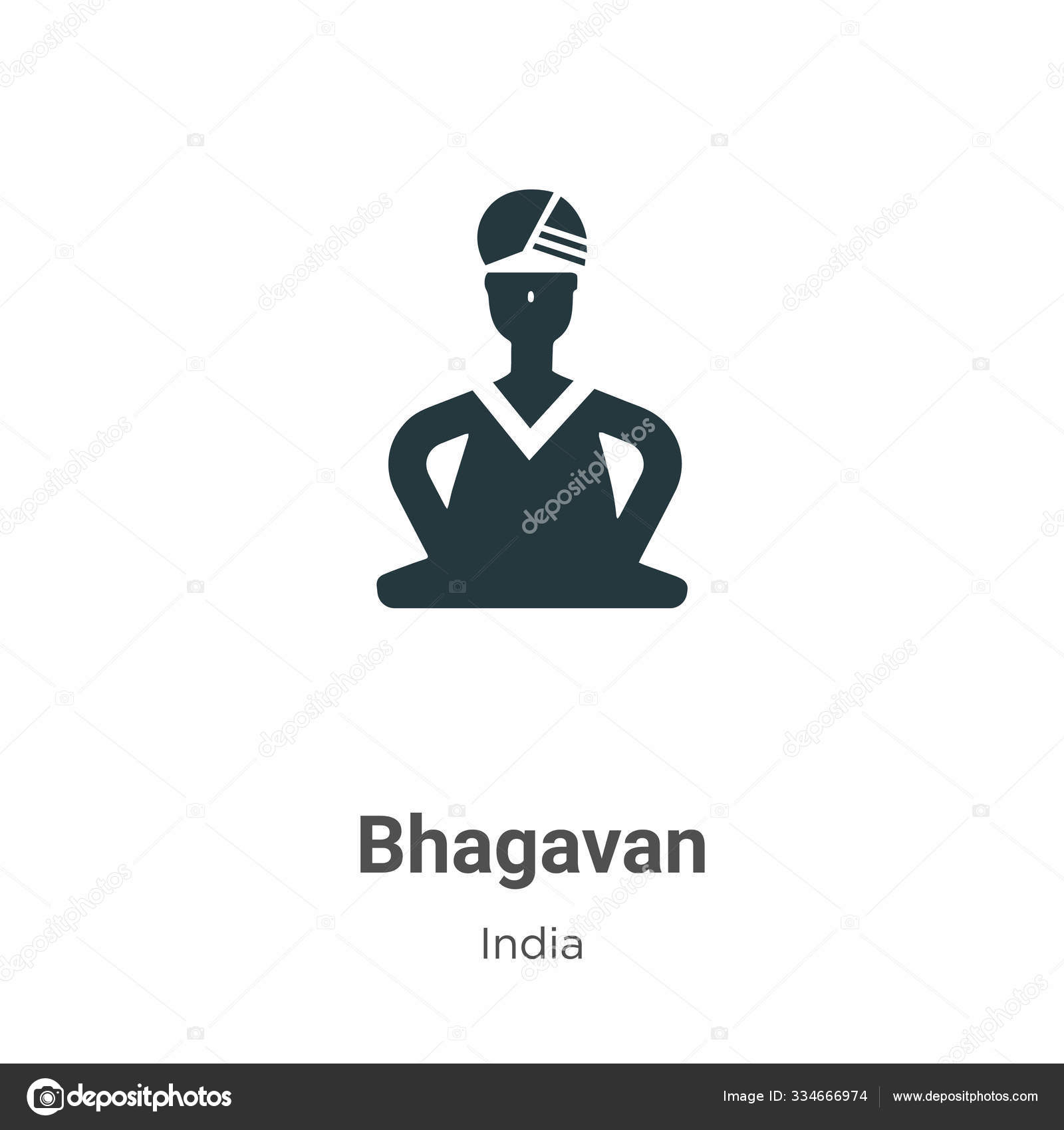 Bhagavan Vector Icon White Background Flat Vector Bhagavan Icon Symbol ...
