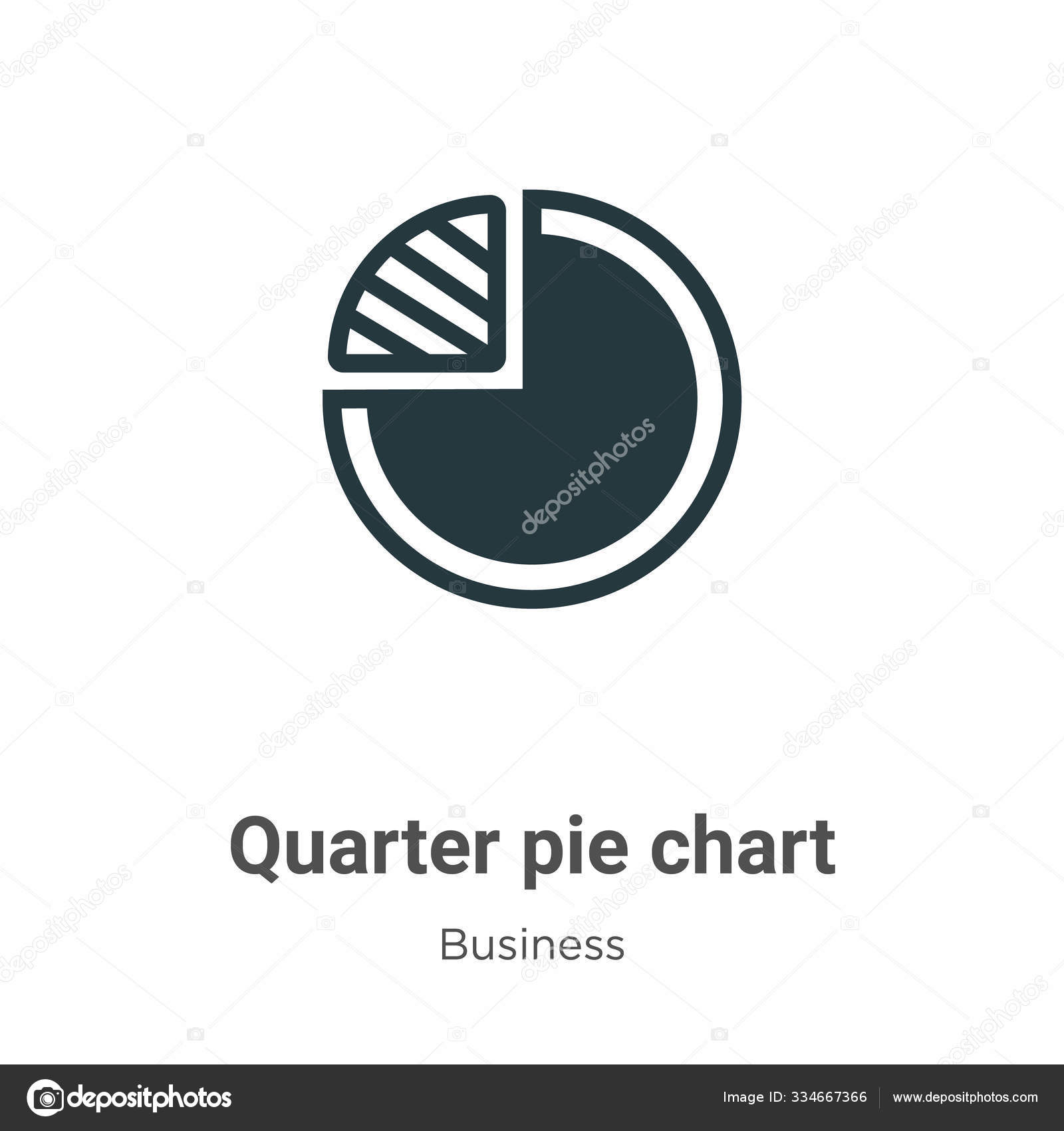 Quarter Pie Chart Vector Icon White Background Flat Vector Quarter ...