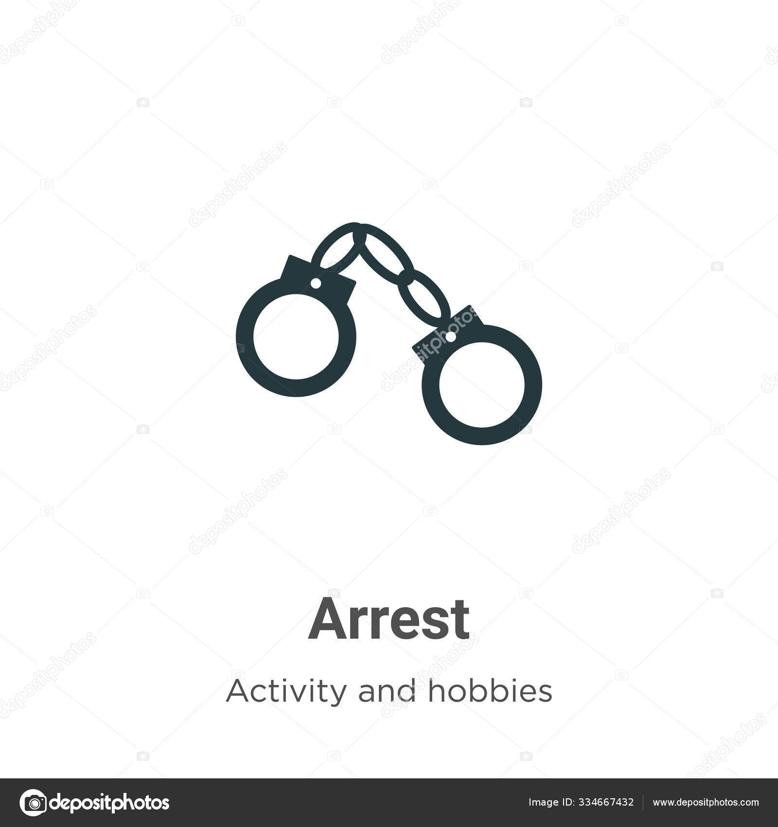 Arrest Vector Icon White Background Flat Vector Arrest Icon Symbol ...
