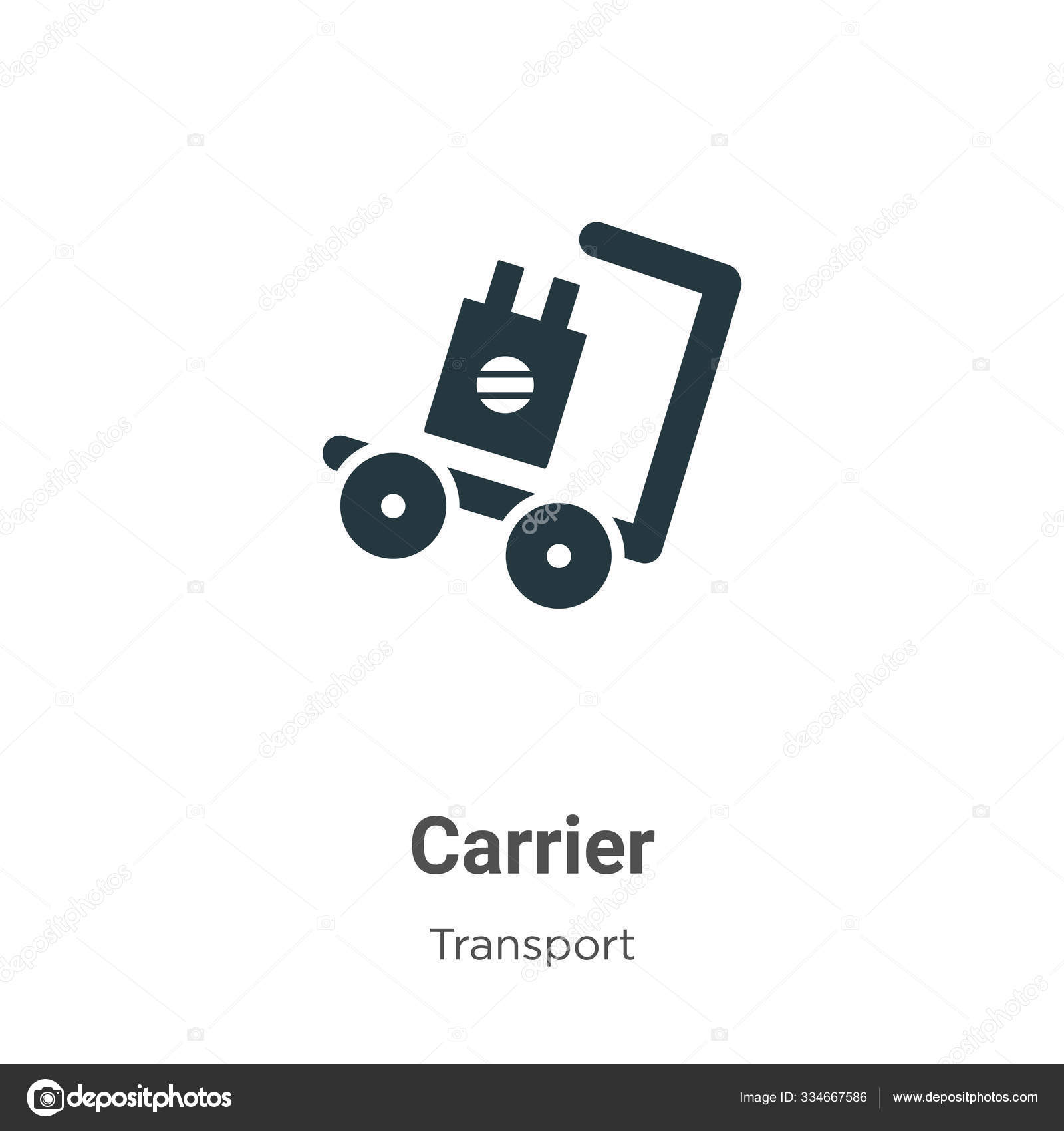Carrier Glyph Icon Vector White Background Flat Vector Carrier Icon ...