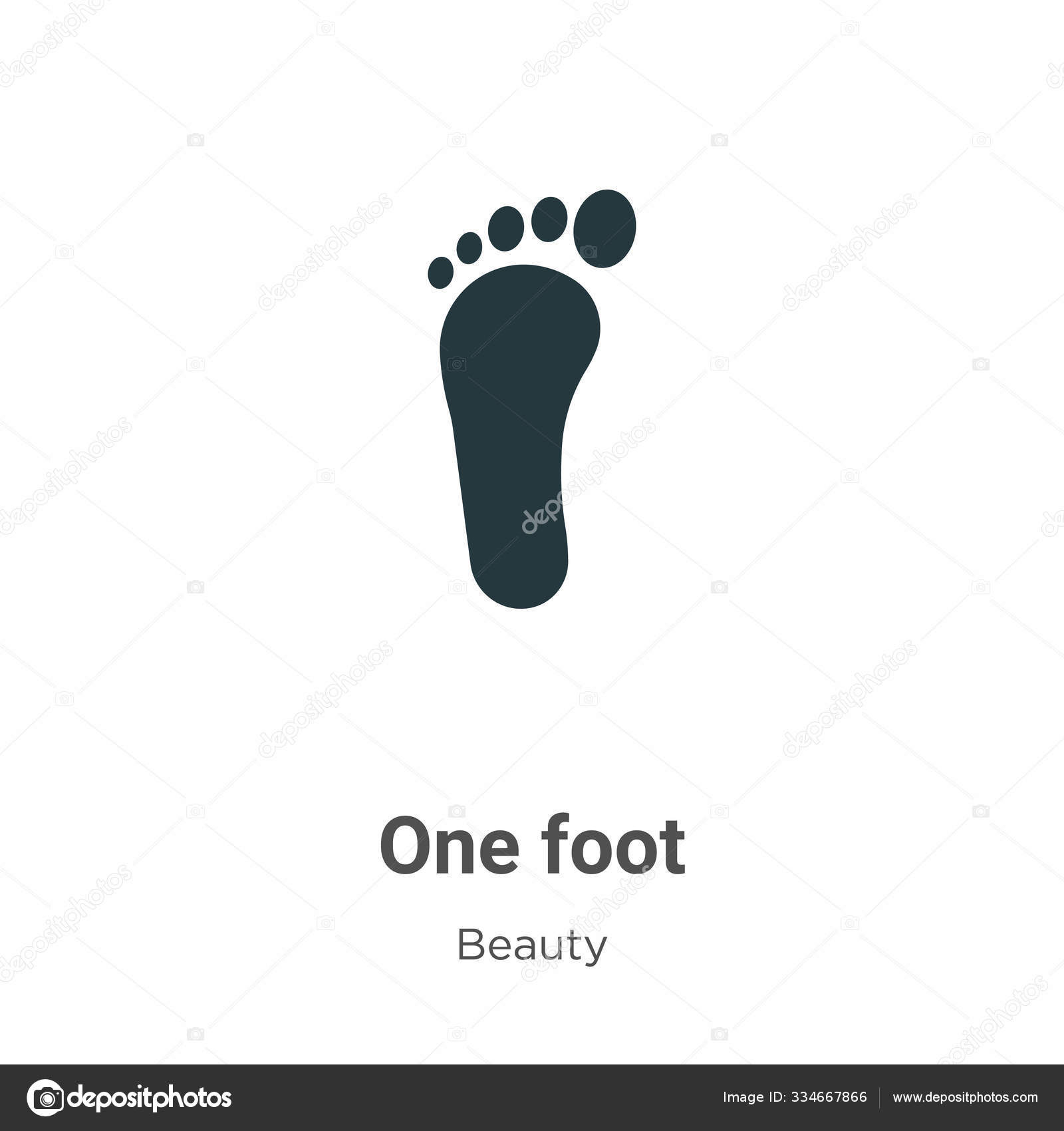One Foot Vector Icon White Background Flat Vector One Foot Stock Vector ...