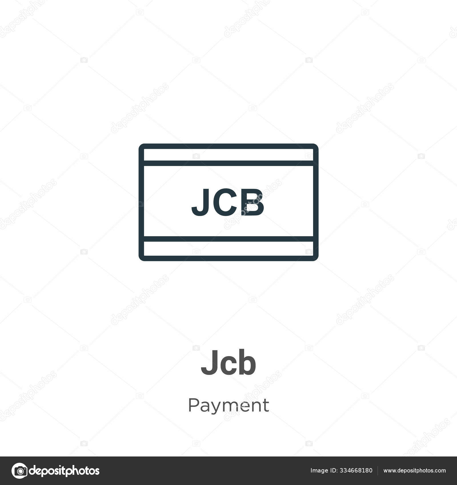 Jcb Outline Vector Icon Thin Line Black Jcb Icon Flat Stock Vector ...
