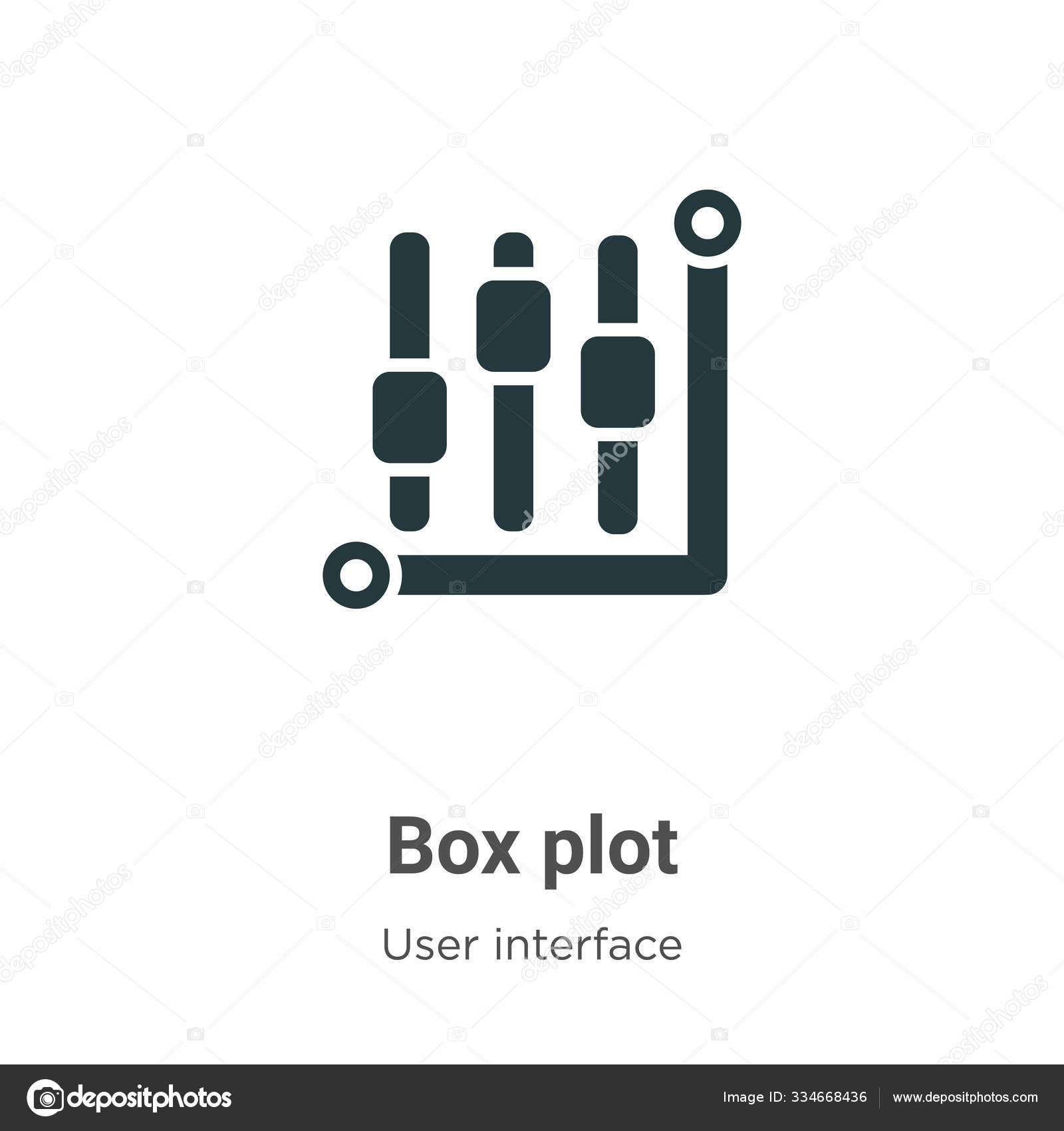Box Plot Vector Icon White Background Flat Vector Box Plot Stock Vector ...