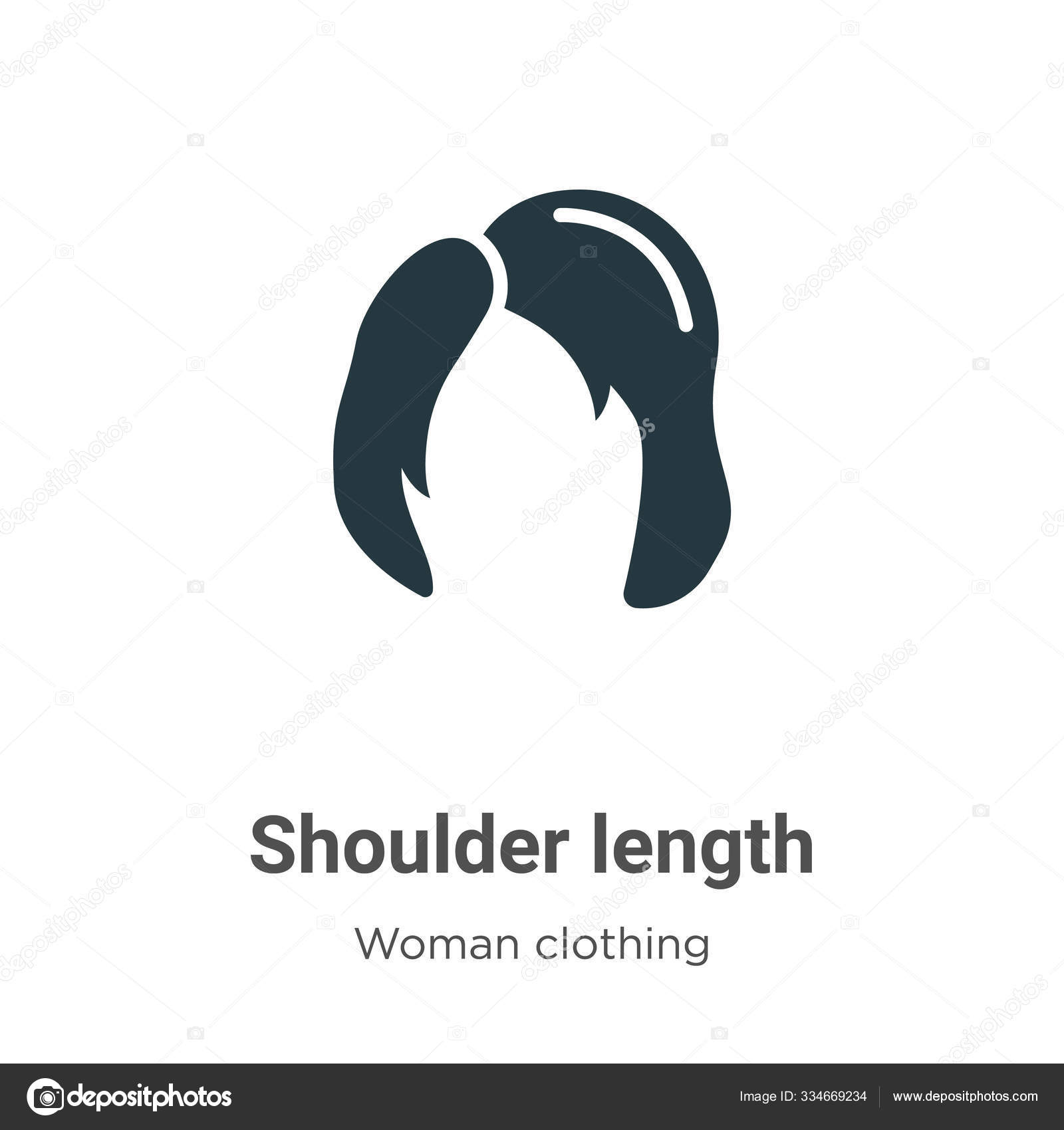Shoulder Length Vector Icon White Background Flat Vector Shoulder ...