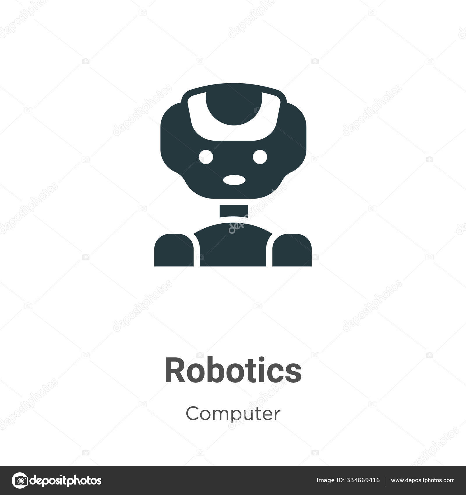 Robotics Vector Icon White Background Flat Vector Robotics Icon Symbol ...