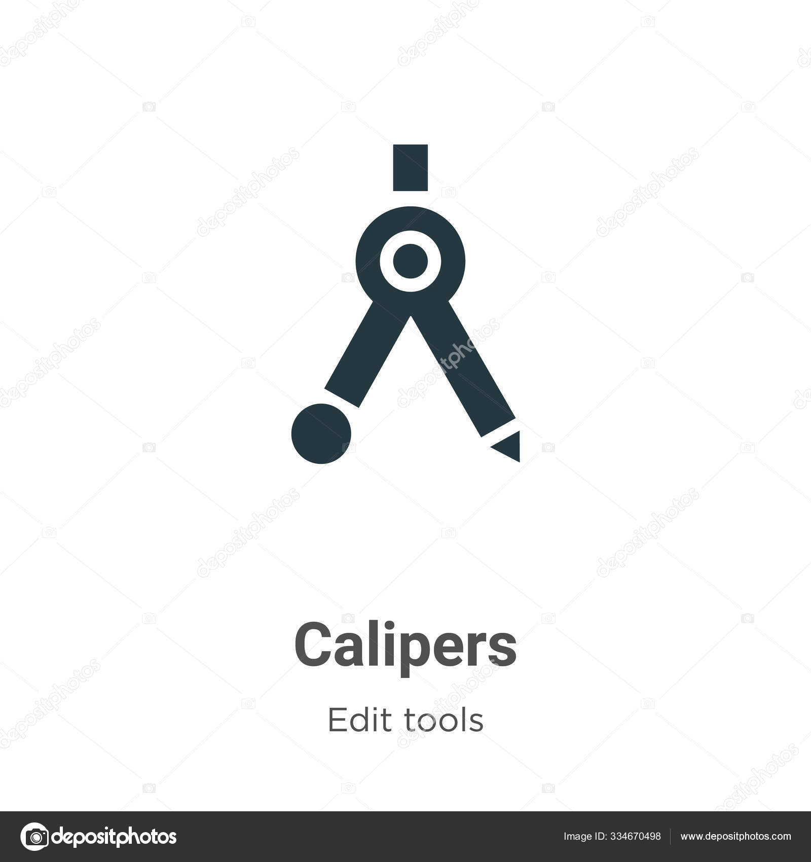 Calipers Vector Icon White Background Flat Vector Calipers Icon Symbol ...