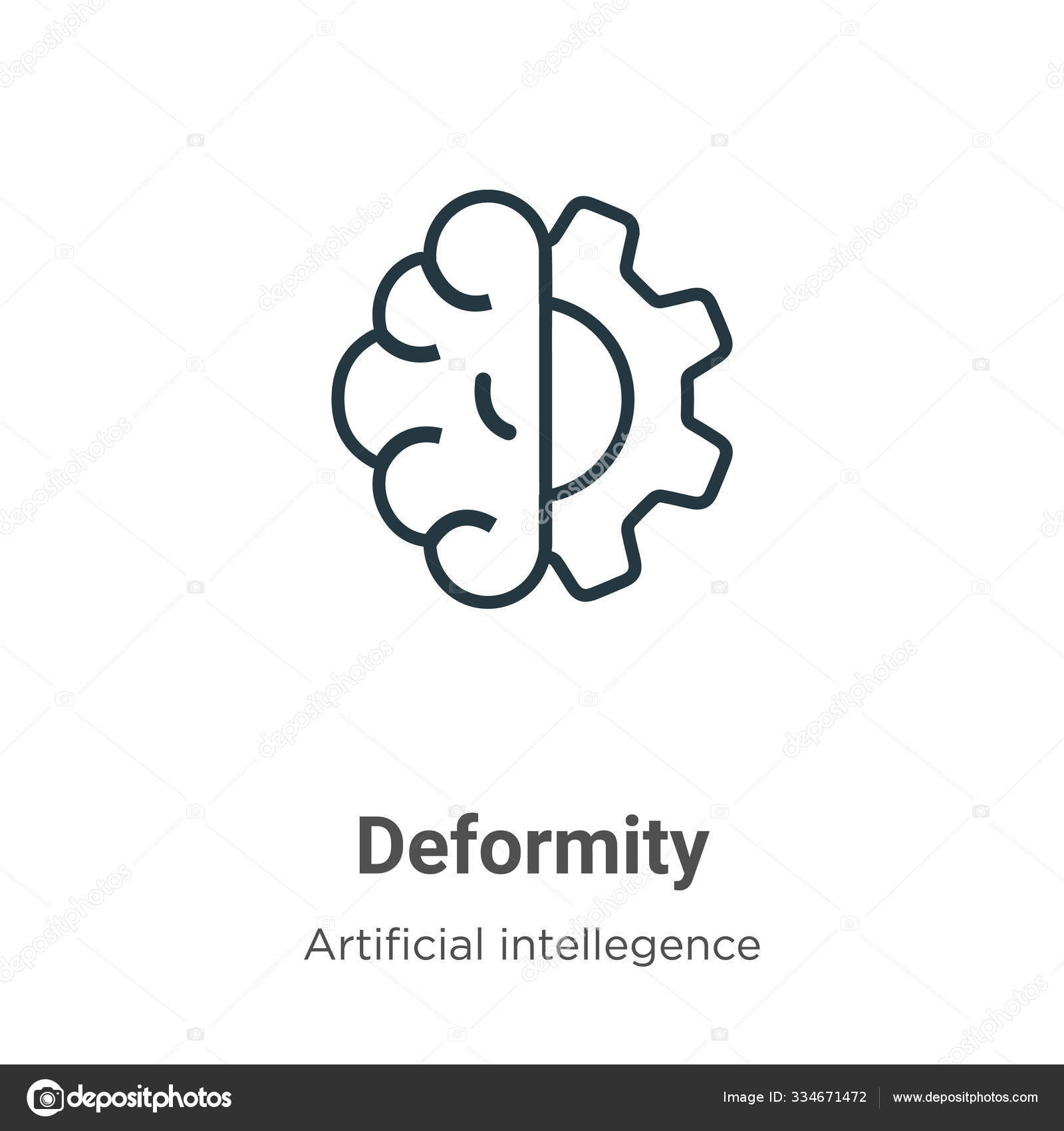 Deformity Outline Vector Icon Thin Line Black Deformity Icon Flat Stock ...