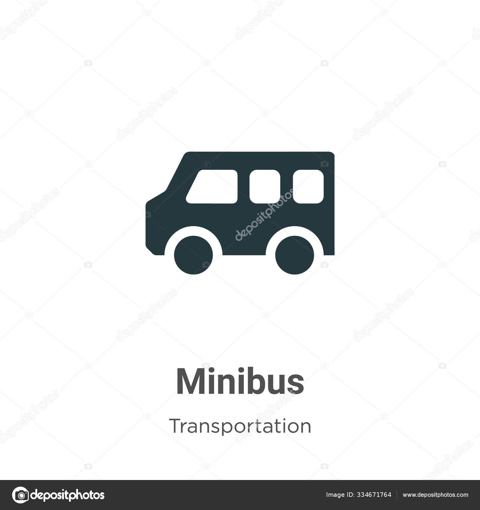 Minibus Vector Icon White Background Flat Vector Minibus Icon Symbol ...