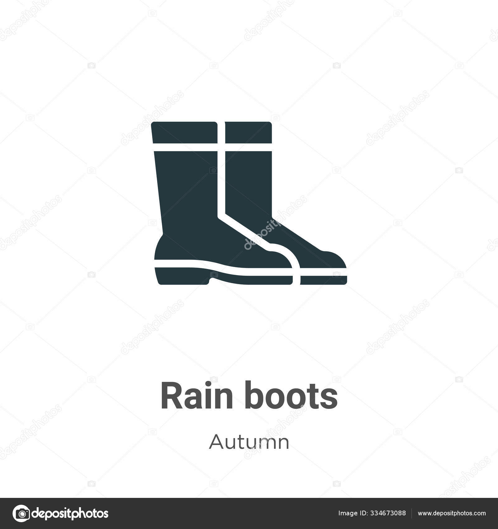Rain Boots Vector Icon White Background Flat Vector Rain Boots Stock ...