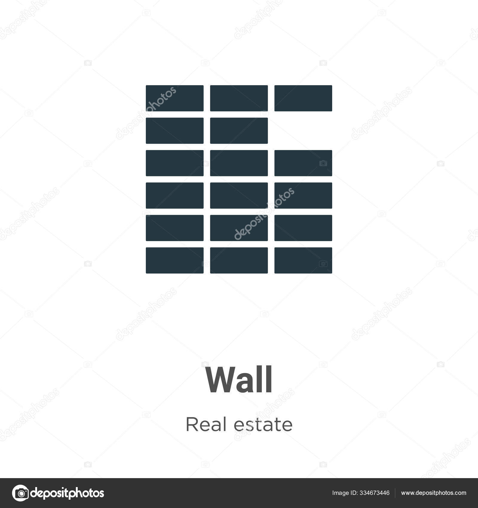 Wall Glyph Icon Vector White Background Flat Vector Wall Icon Stock ...