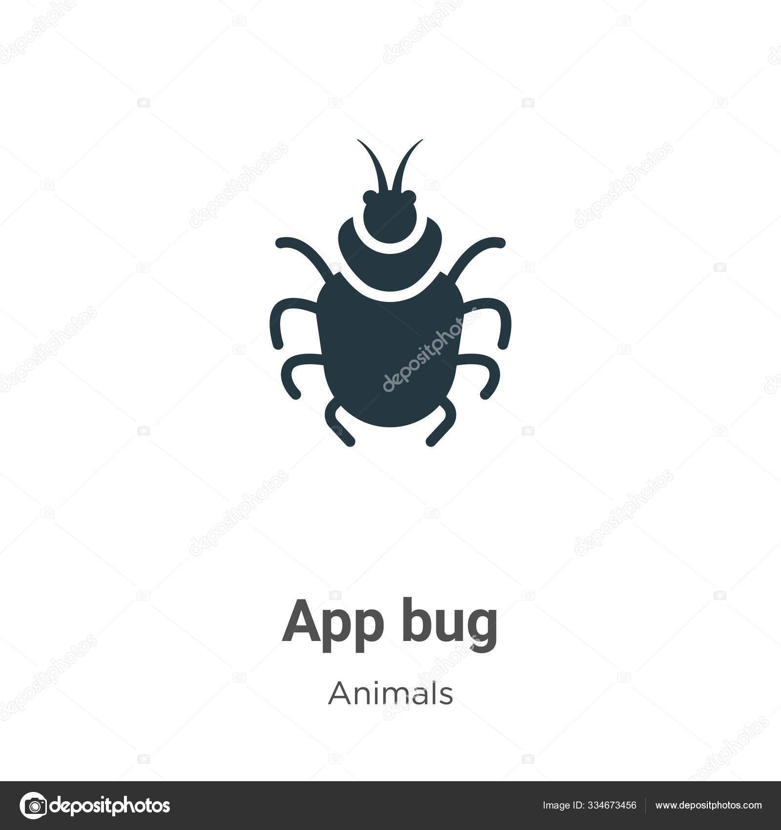 App Bug Vector Icon White Background Flat Vector App Bug Stock Vector ...