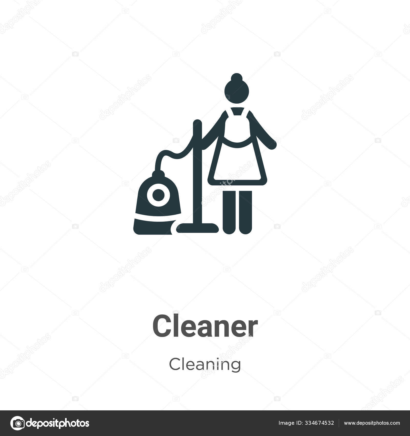 Cleaner Vector Icon White Background Flat Vector Cleaner Icon Symbol ...