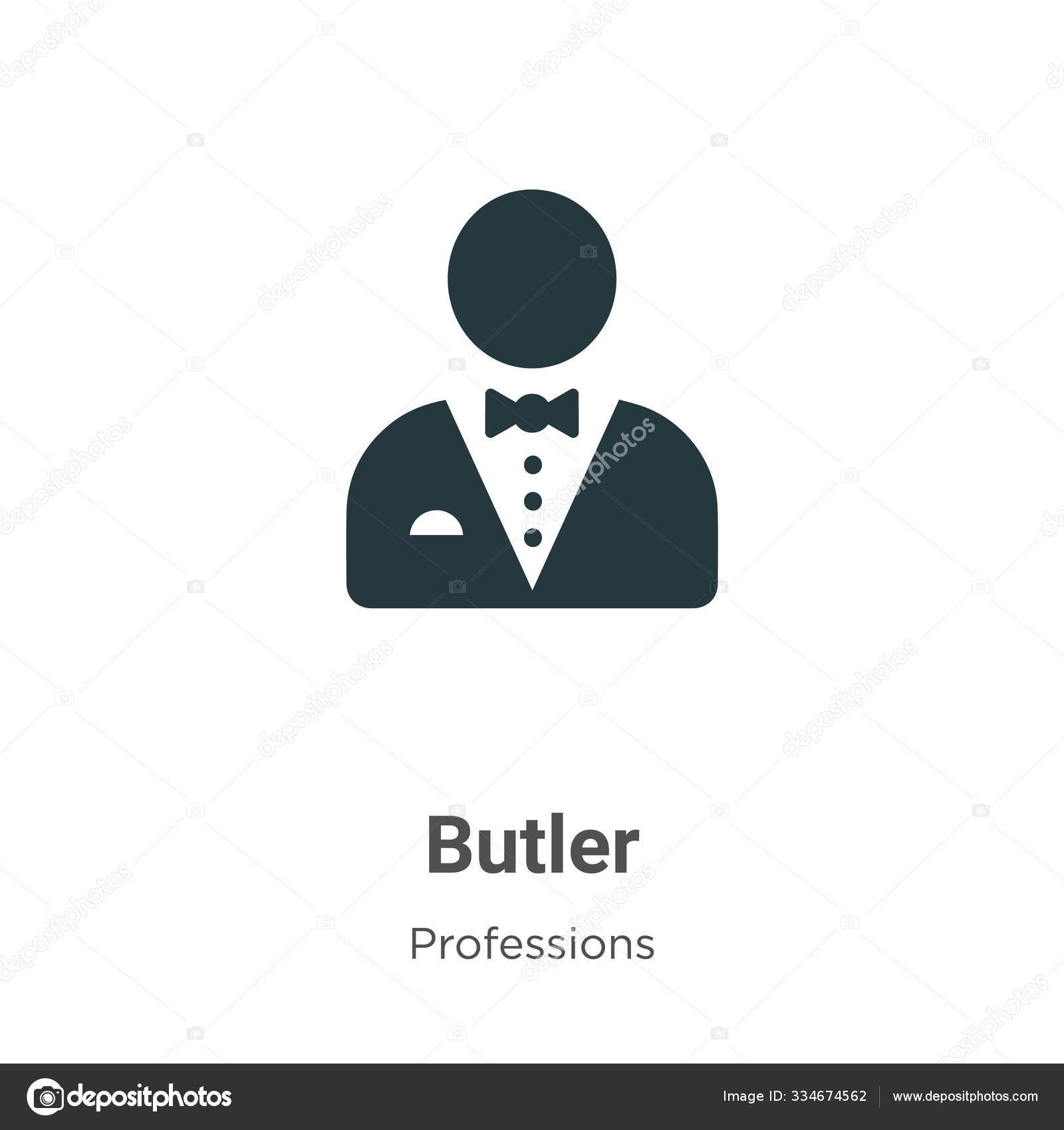Butler Vector Icon White Background Flat Vector Butler Icon Symbol ...