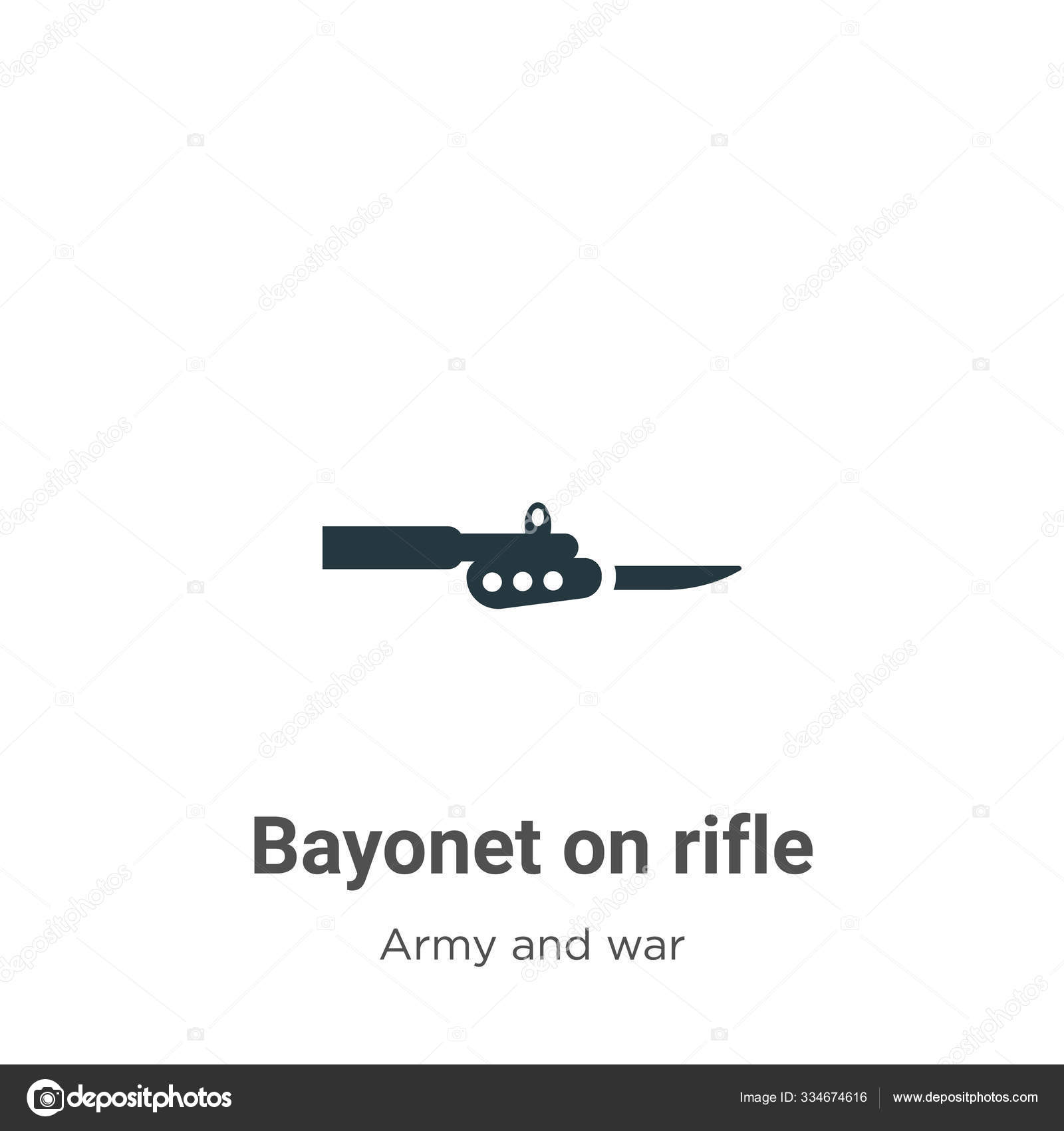 Bayonet Rifle Vector Icon White Background Flat Vector Bayonet Rifle Stock Vector by ©Digital ...