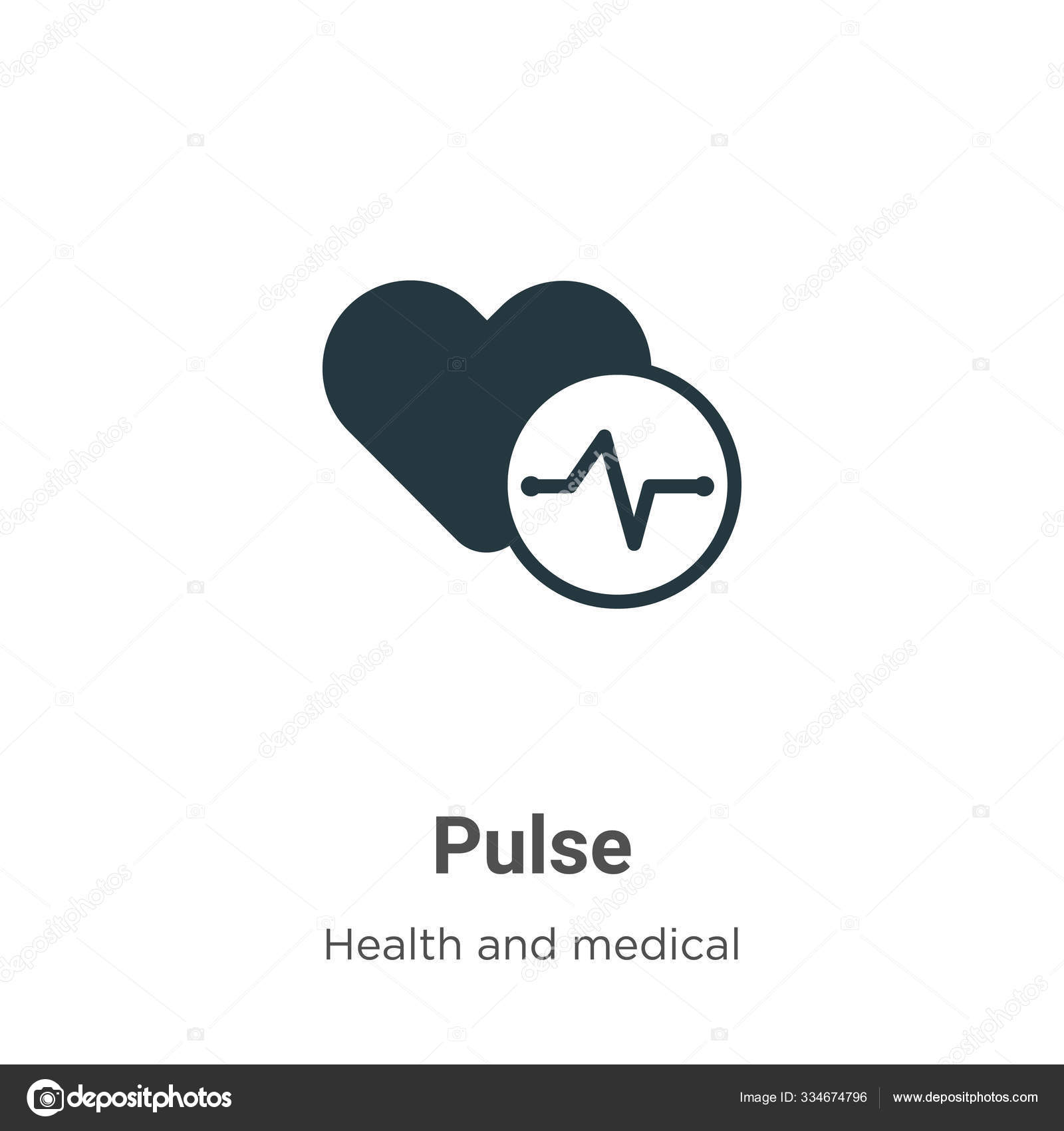 Pulse Vector Icon White Background Flat Vector Pulse Icon Symbol Stock ...