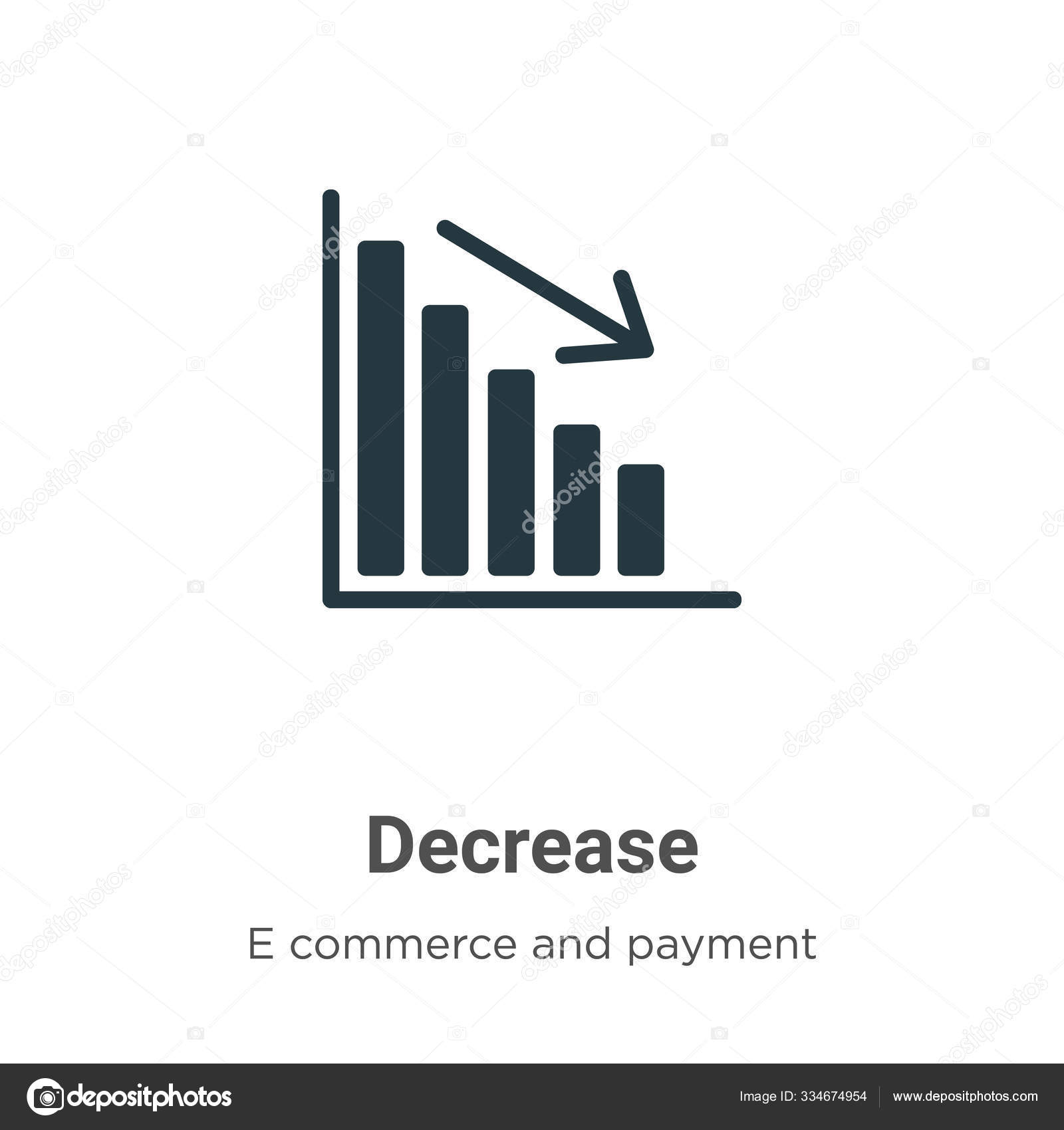 Decrease Vector Icon White Background Flat Vector Decrease Icon Symbol Stock Vector Image by ...