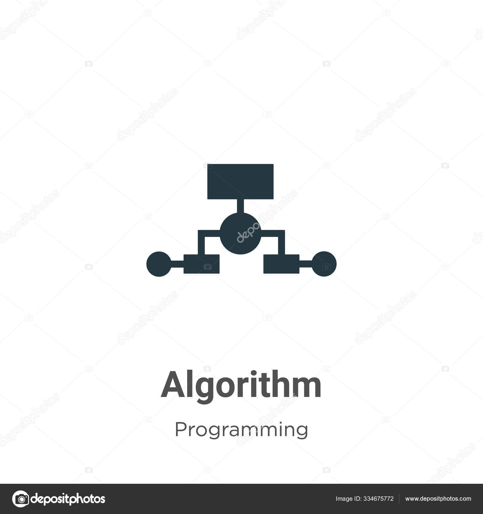 Algorithm Vector Icon White Background Flat Vector Algorithm Icon ...
