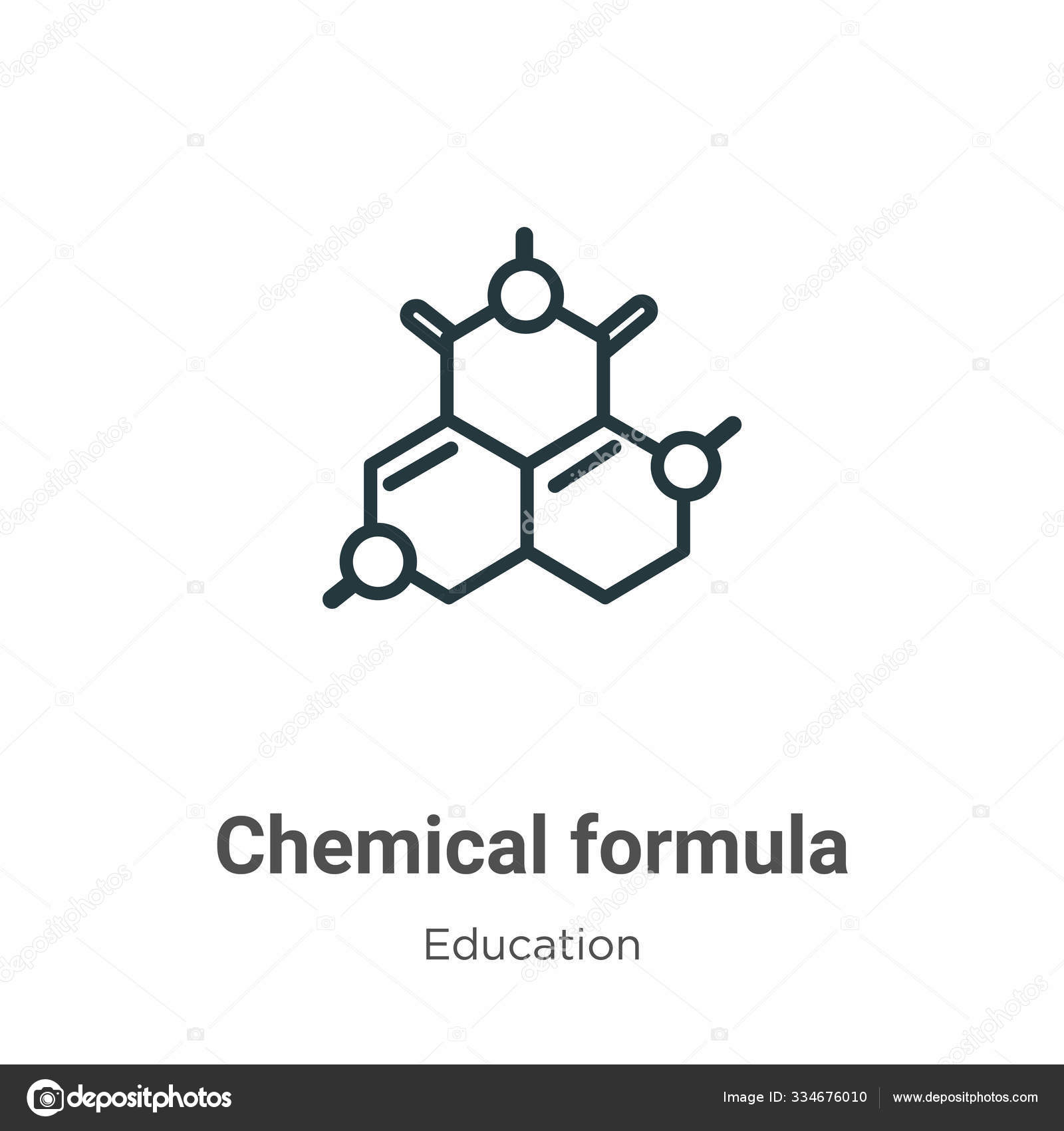 Chemical Formula Outline Vector Icon Thin Line Black Chemical Formula ...