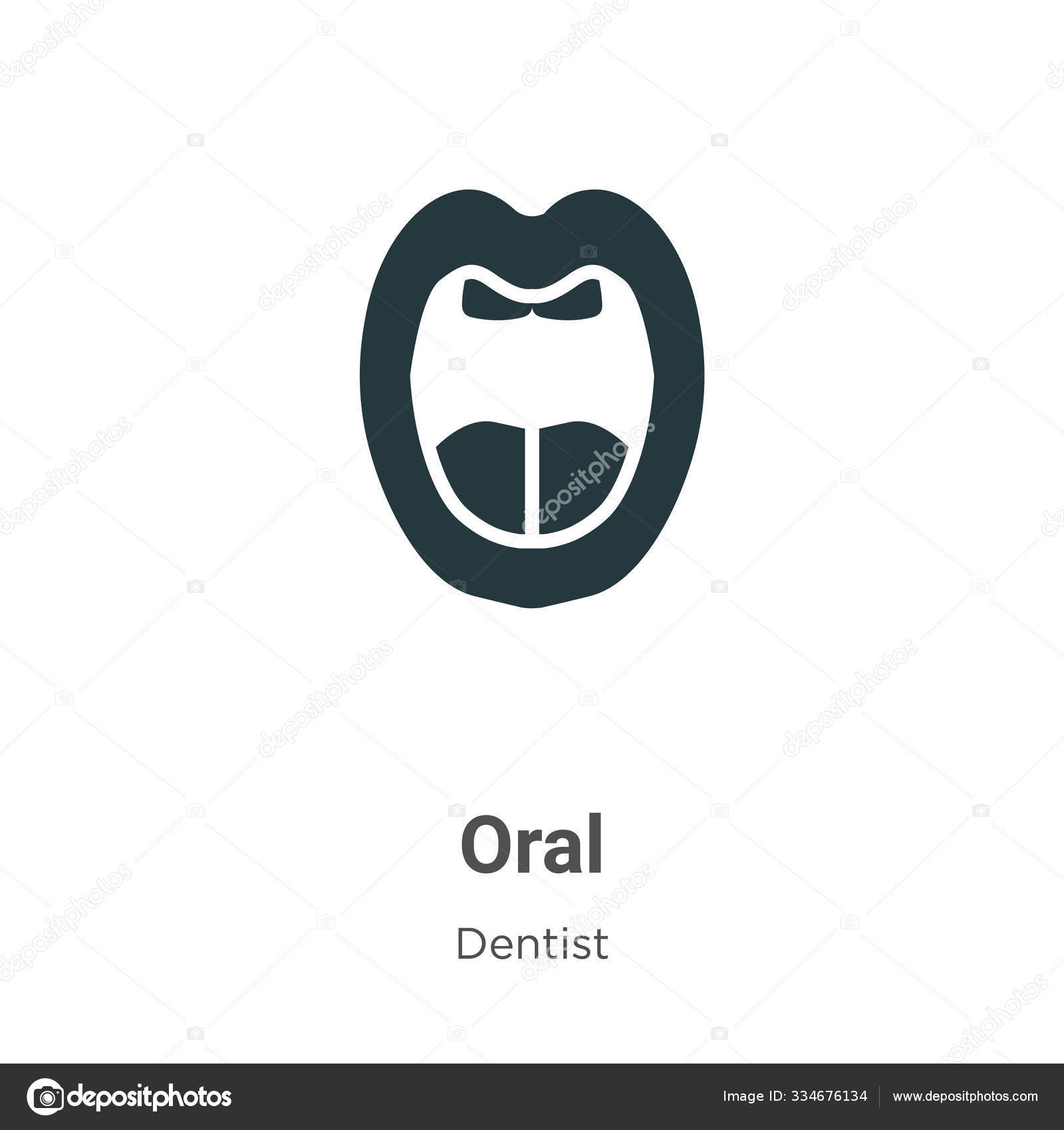 Oral Vector Icon White Background Flat Vector Oral Icon Symbol Stock ...