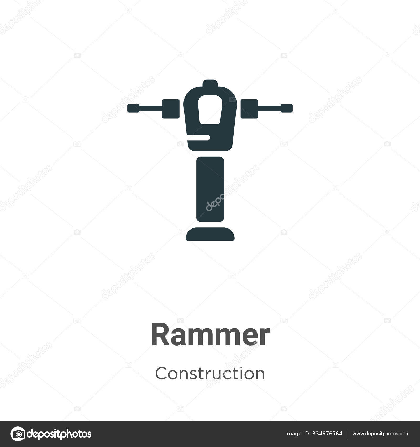 Rammer Vector Icon White Background Flat Vector Rammer Icon Symbol ...