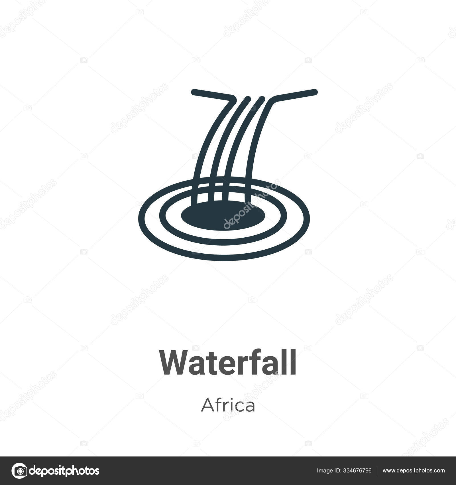 Waterfall Vector Icon White Background Flat Vector Waterfall Icon ...