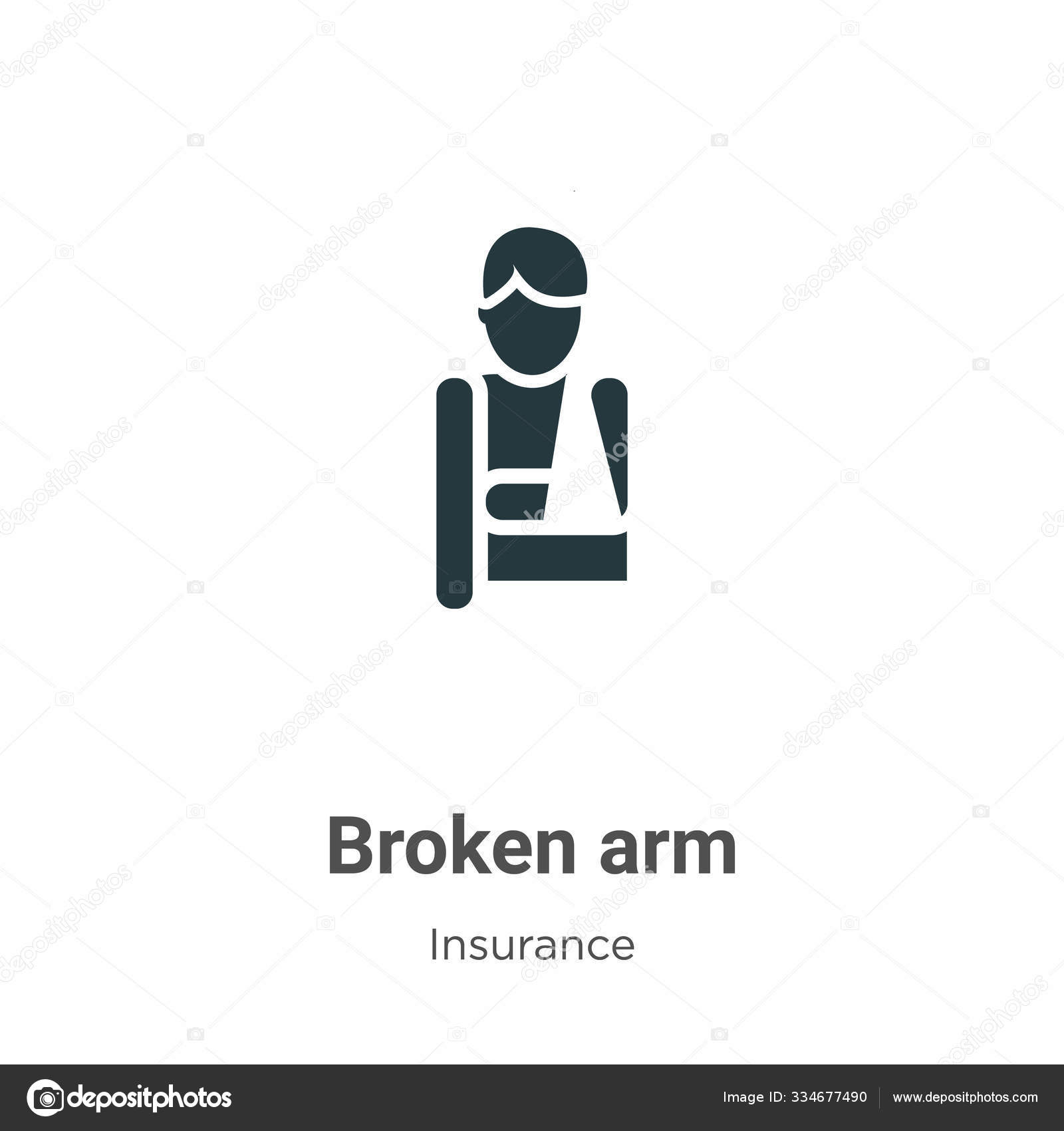 Broken Arm Vector Icon White Background Flat Vector Broken Arm Stock ...