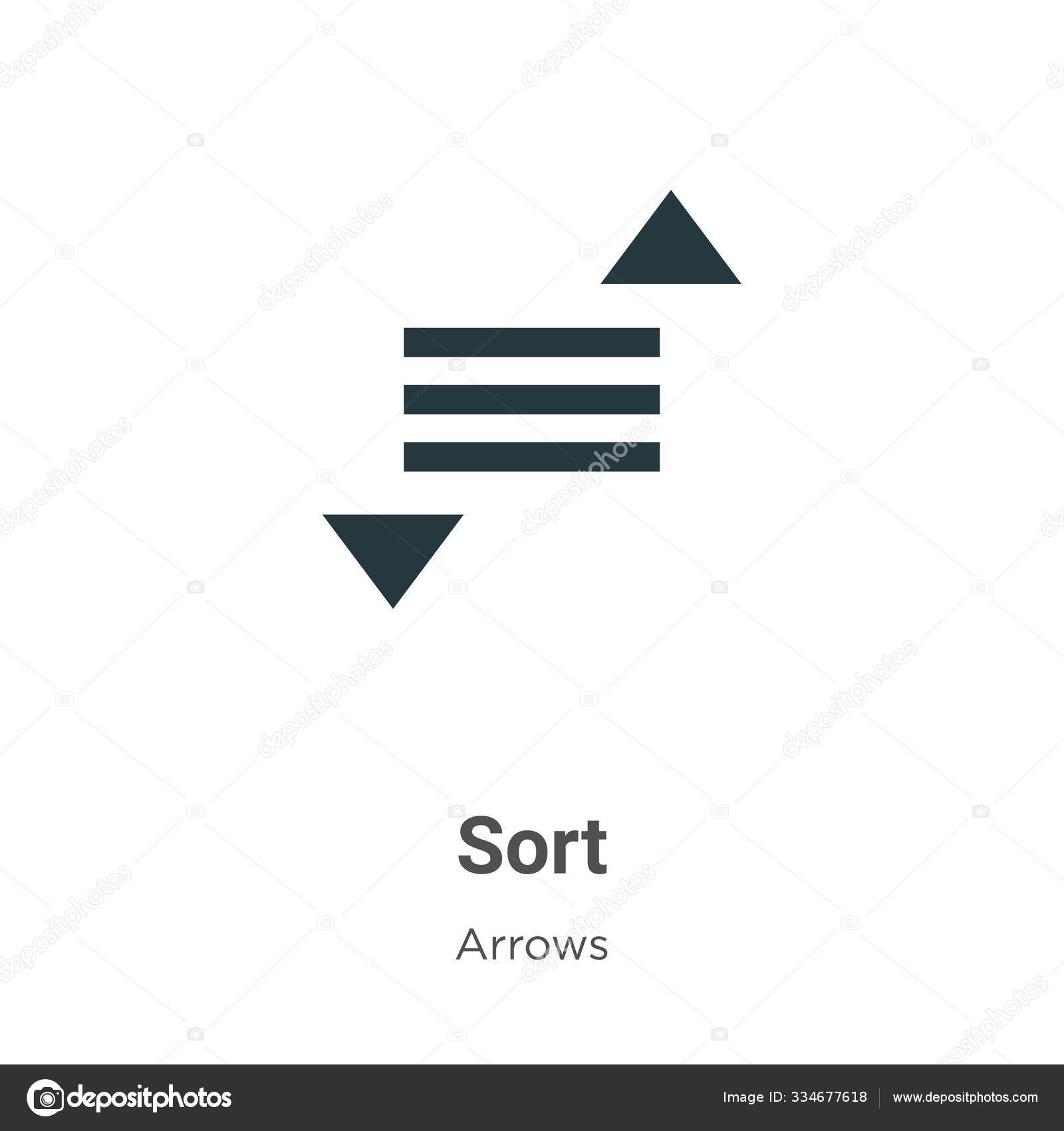 Sort Vector Icon White Background Flat Vector Sort Icon Symbol Stock ...