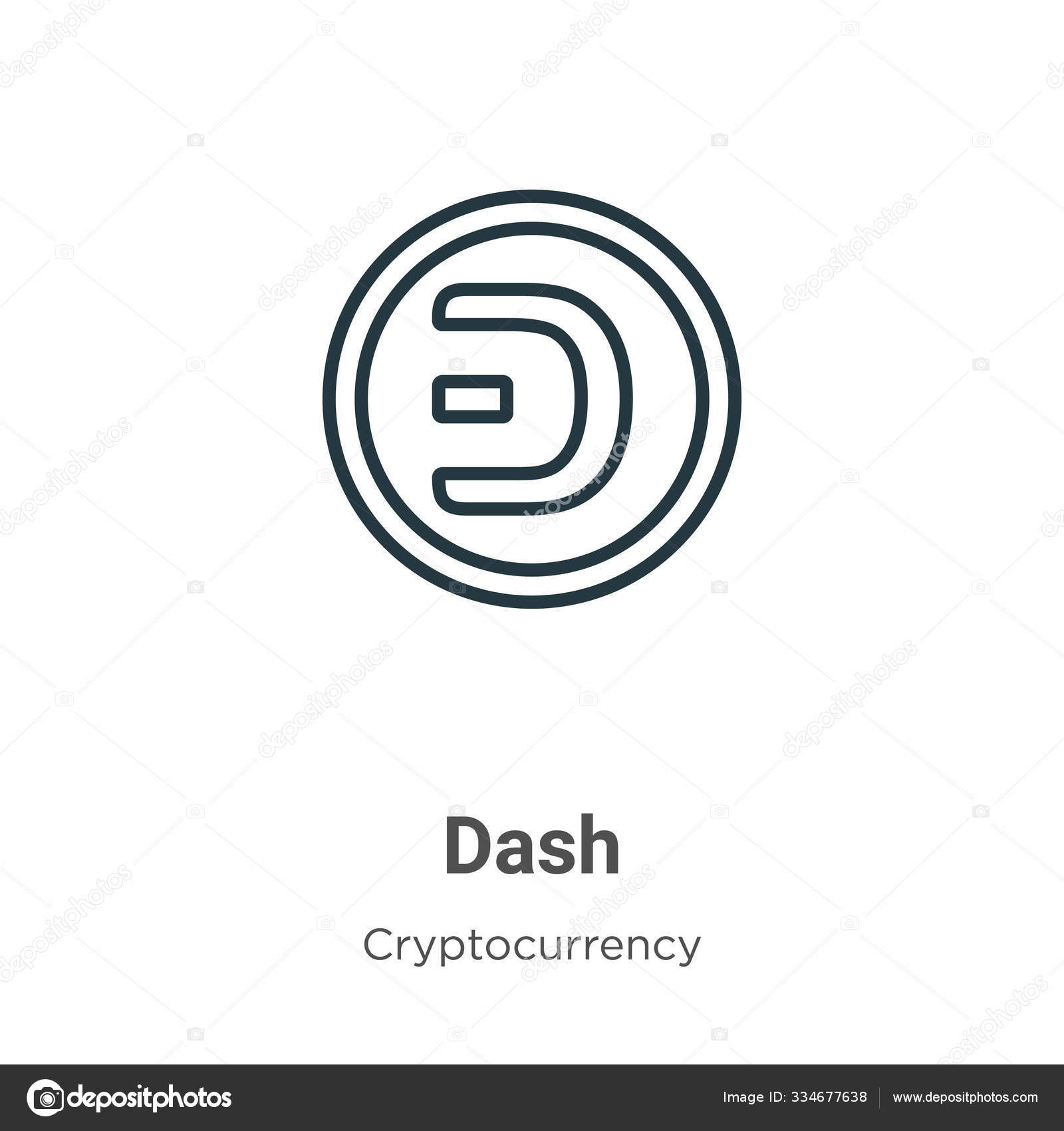 Dash Outline Vector Icon Thin Line Black Dash Icon Flat Stock Vector ...