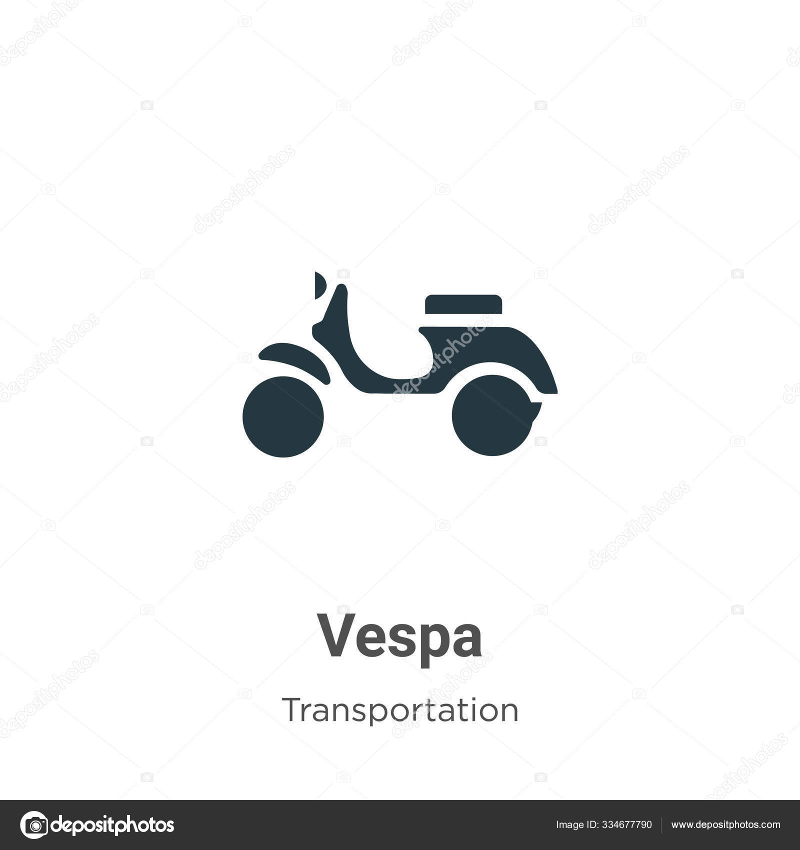 Vespa Vector Icon White Background Flat Vector Vespa Icon Symbol Stock Vector by ©Digital-Bazaar ...