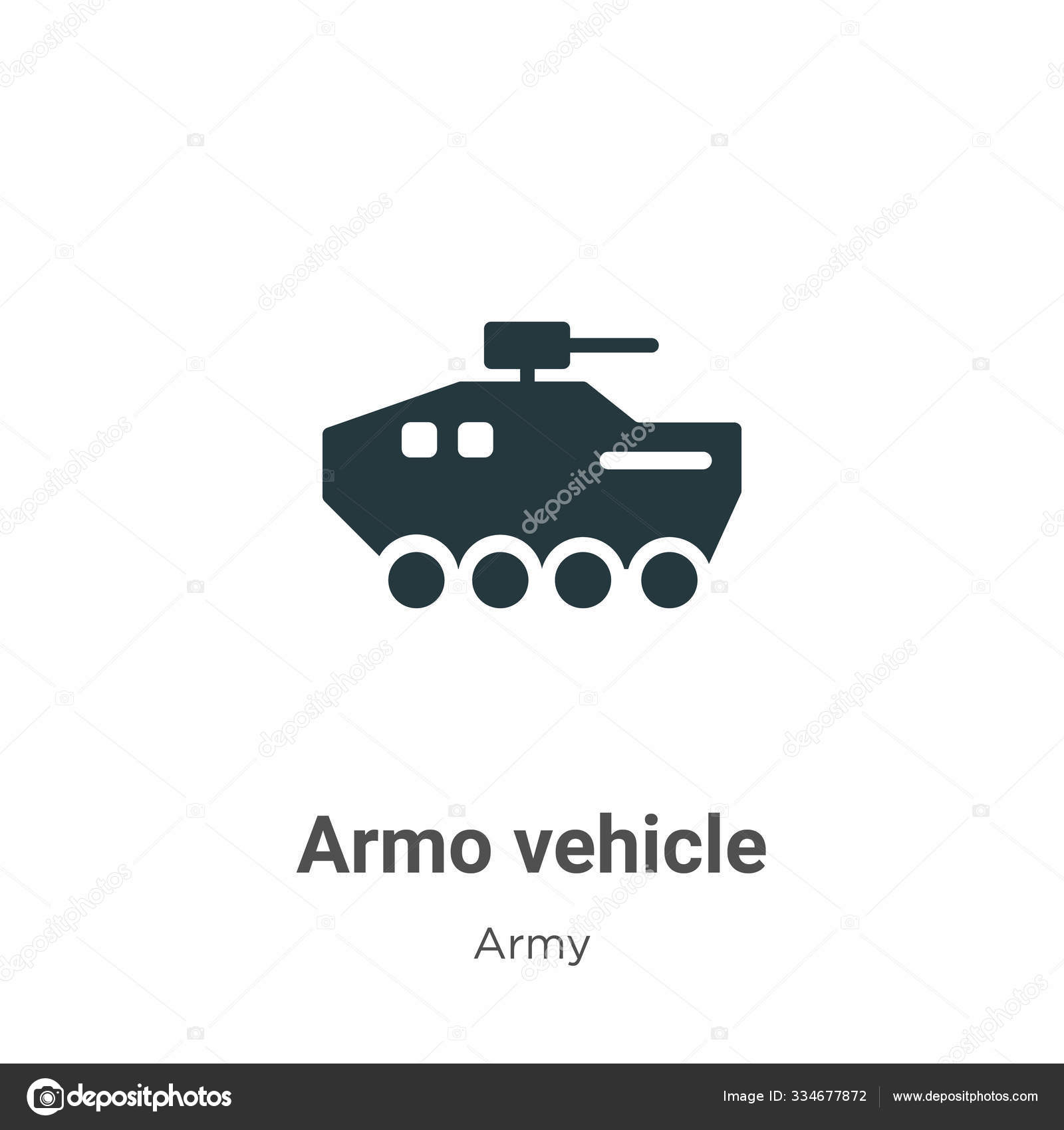 Armored Vehicle Vector Icon White Background Flat Vector Armored ...