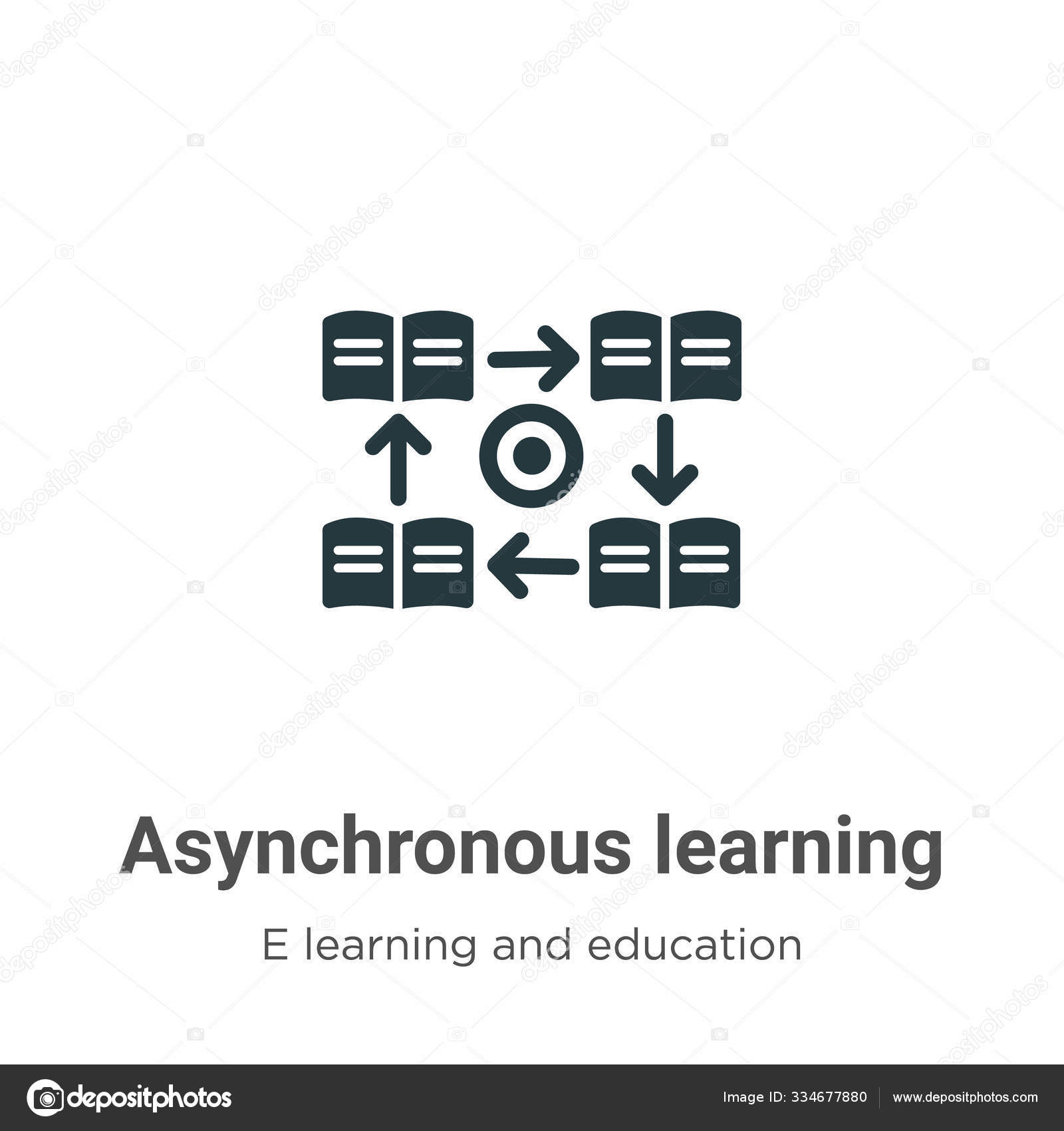 Asynchronous Learning Vector Icon White Background Flat Vector ... Asynchronous Learning Vector Icon White Background Flat Vector ...