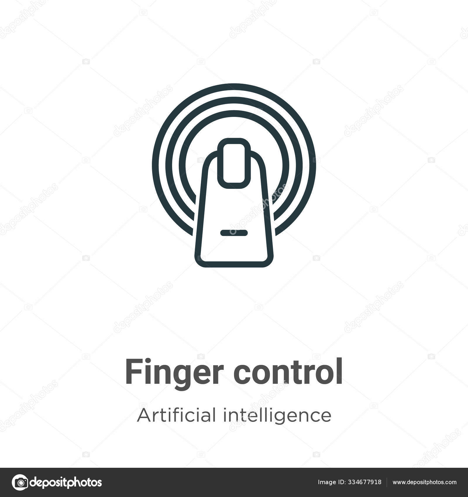 Finger Control Outline Vector Icon Thin Line Black Finger Control Stock ...