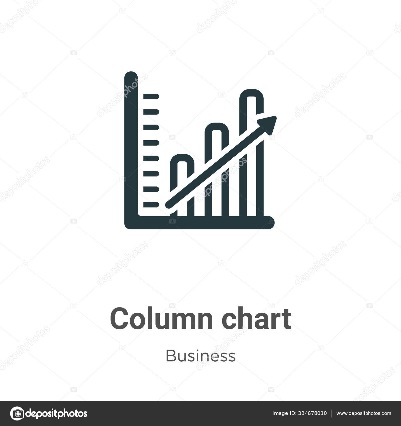 Column Chart Vector Icon White Background Flat Vector Column Chart ...
