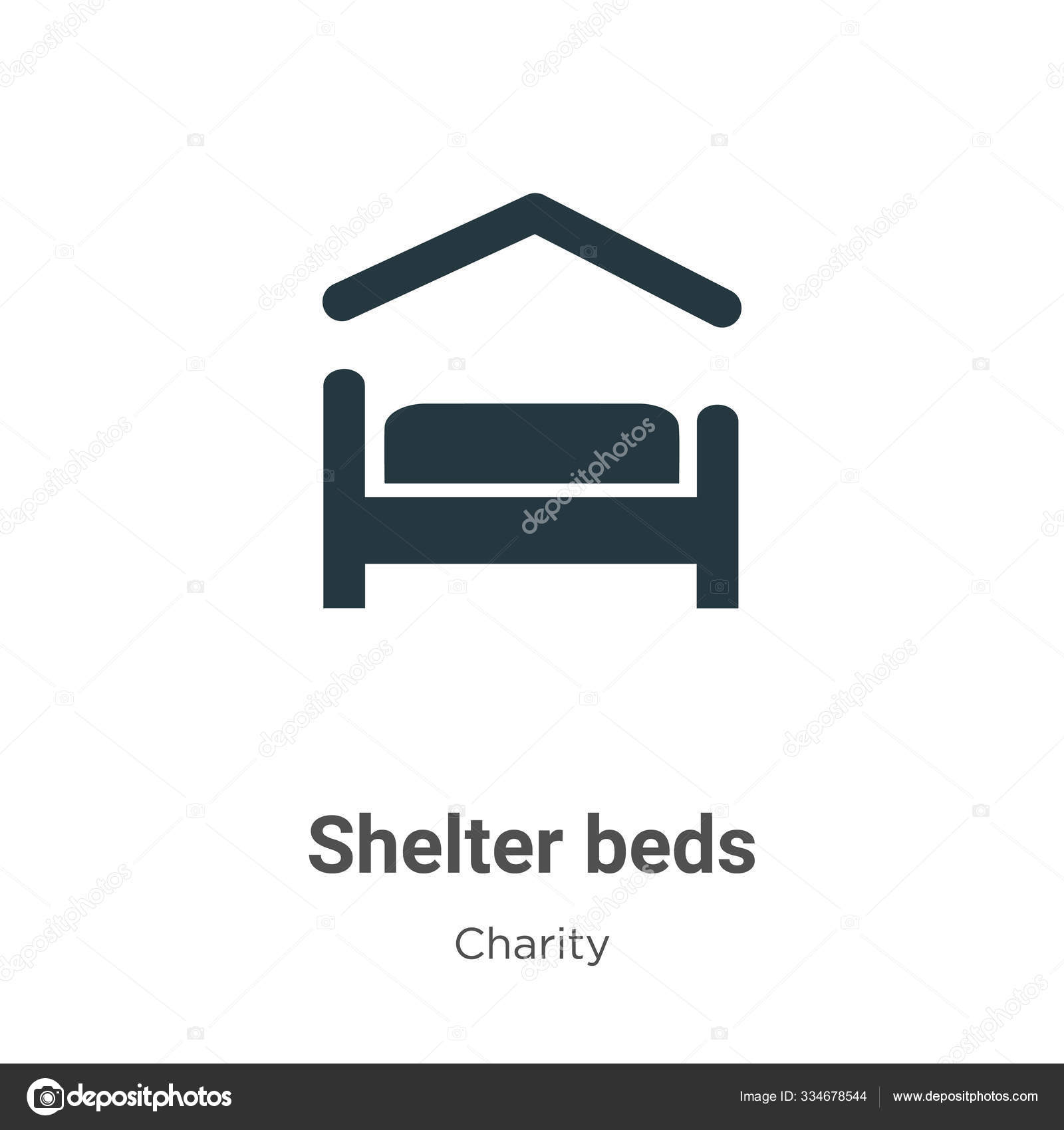 Shelter Beds Vector Icon White Background Flat Vector Shelter Beds ...