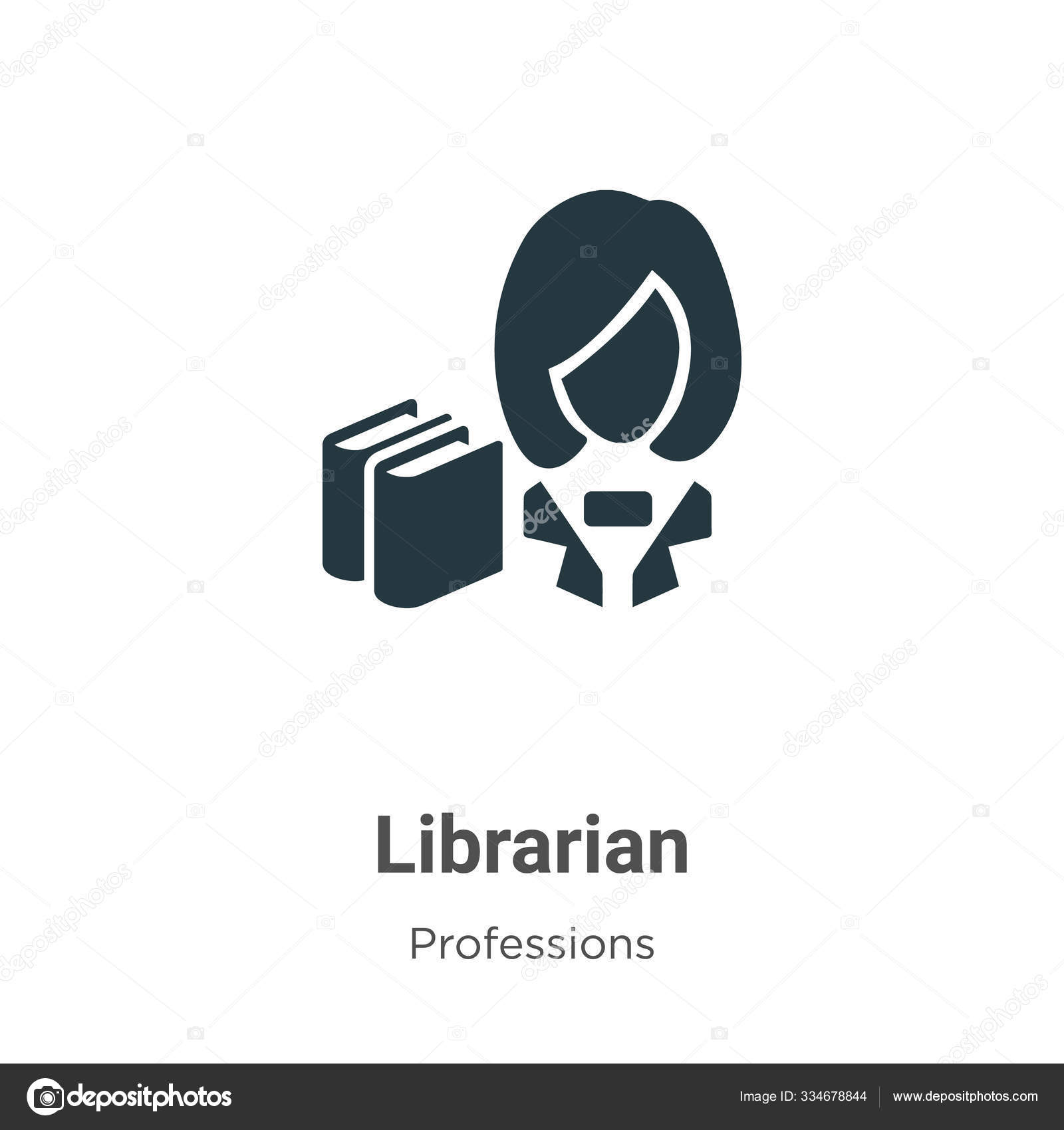 Librarian Vector Icon White Background Flat Vector Librarian Icon ...
