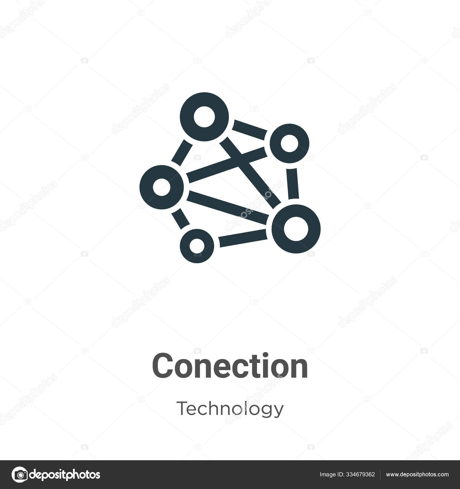 Conection Glyph Icon Vector White Background Flat Vector Conection Icon ...
