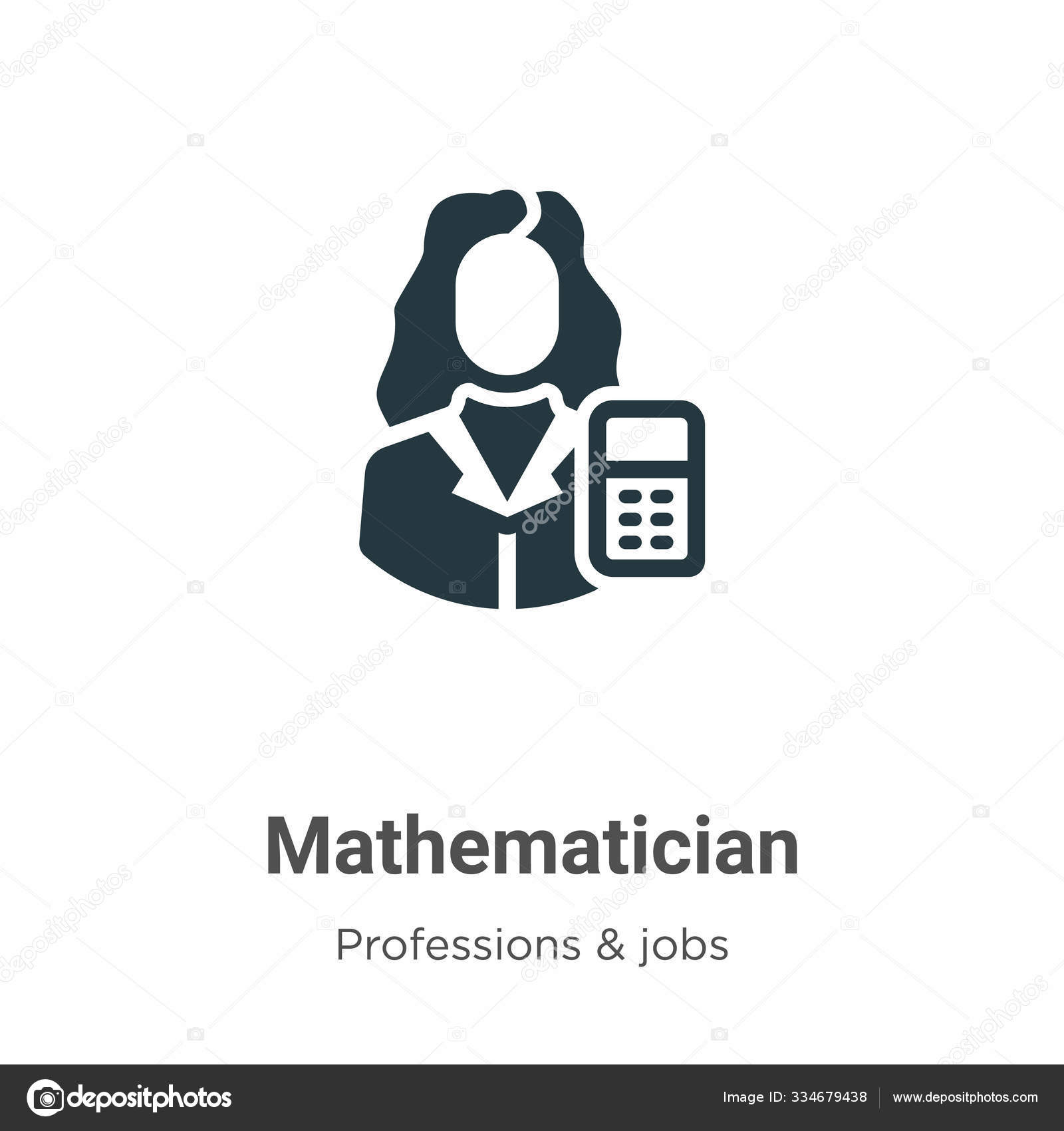 Mathematician Vector Icon White Background Flat Vector Mathematician ...