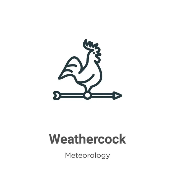 Weathercock contornee el icono vectorial. icono de la línea de Thin negro weathercock ...