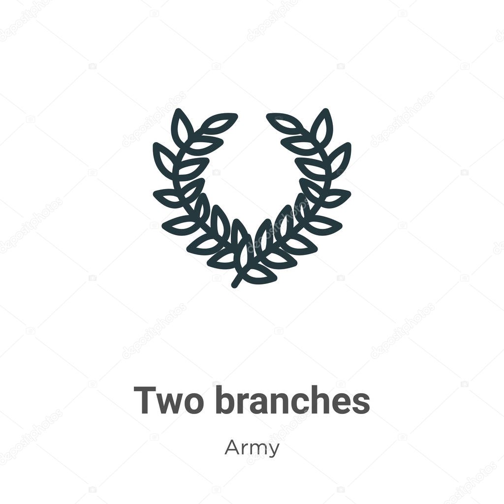 Dos ramas símbolo del marco contornean el icono vectorial. Símbolo de ...